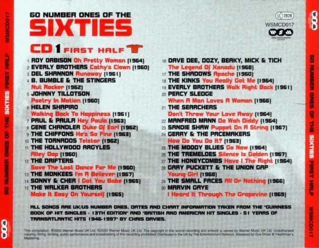 60 number ones of the sixties cd1 first half b | CD Covers | Cover ...