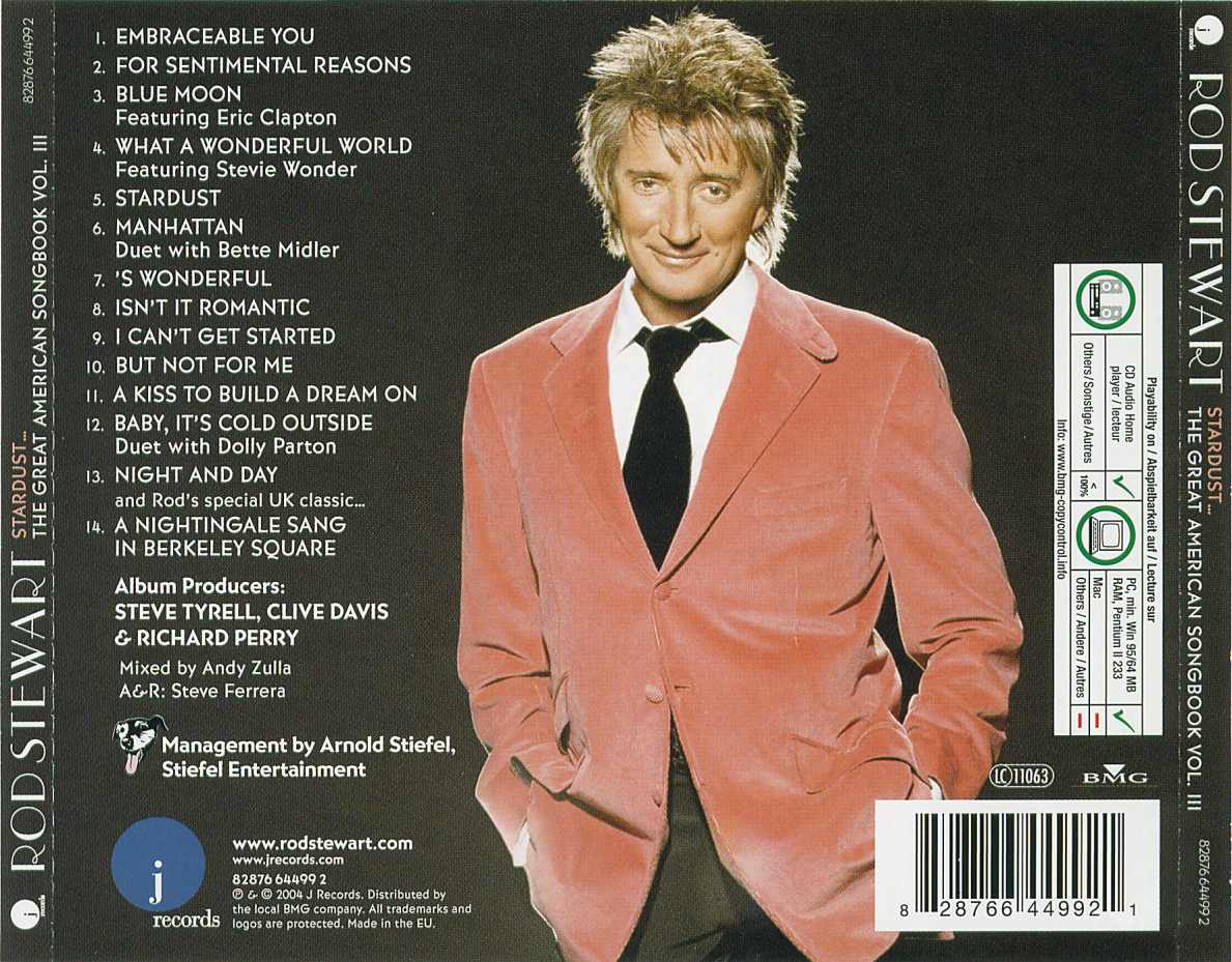 Rod Stewart Stardust The Great American Songbook Vol 3 back | CD Covers ...