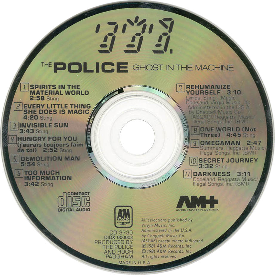 The Police Ghost In The Machine cd | CD Covers | Cover Century | Over 1 ...