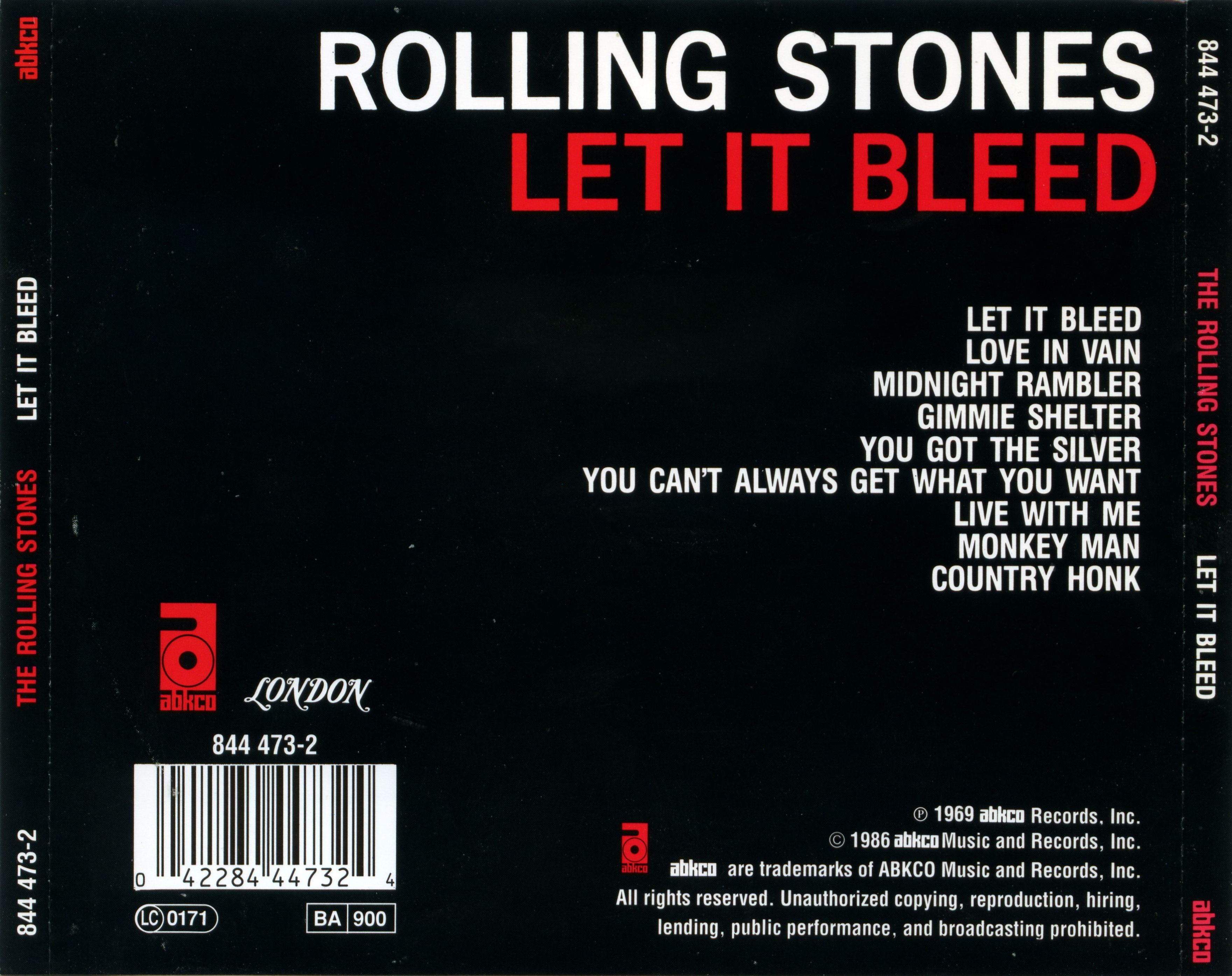 The Rolling Stones Let It Bleed back | CD Covers | Cover Century | Over ...