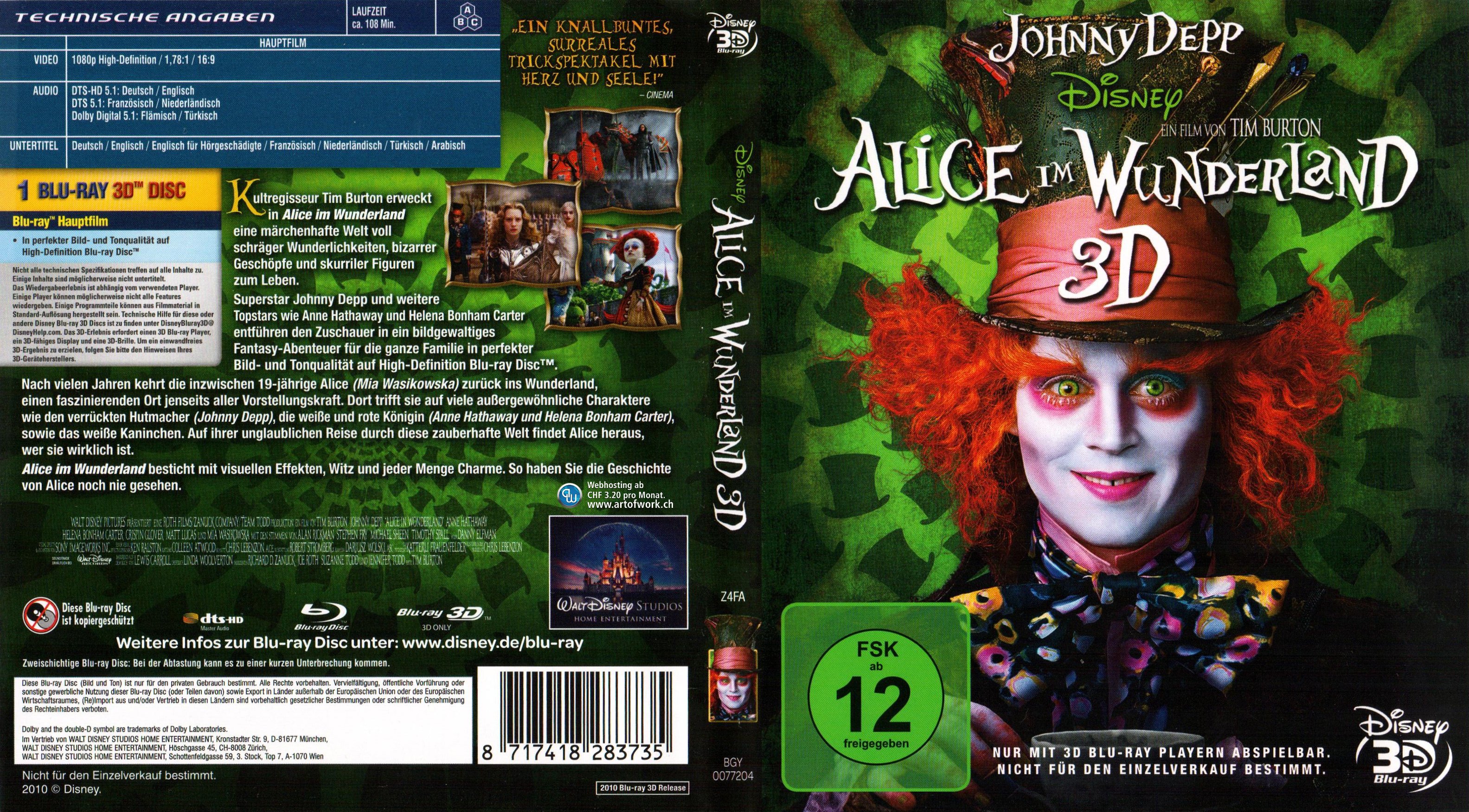Alice im Wunderland 3D | Blu-Ray Covers | Cover Century | Over 1.000. ...