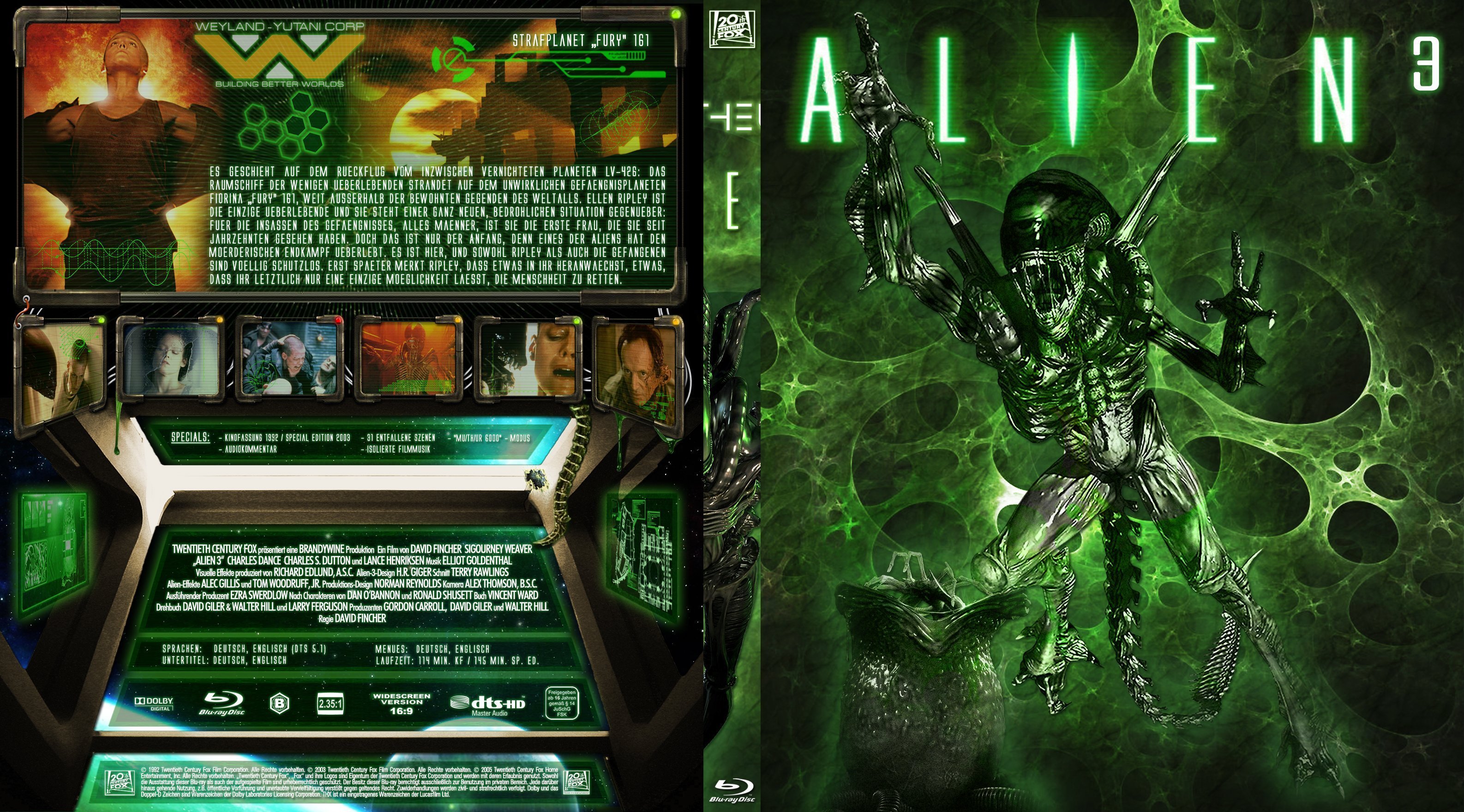 Alien 3 1992 R2 German Cover | Blu-Ray Covers | Cover Century | Over 1. ...