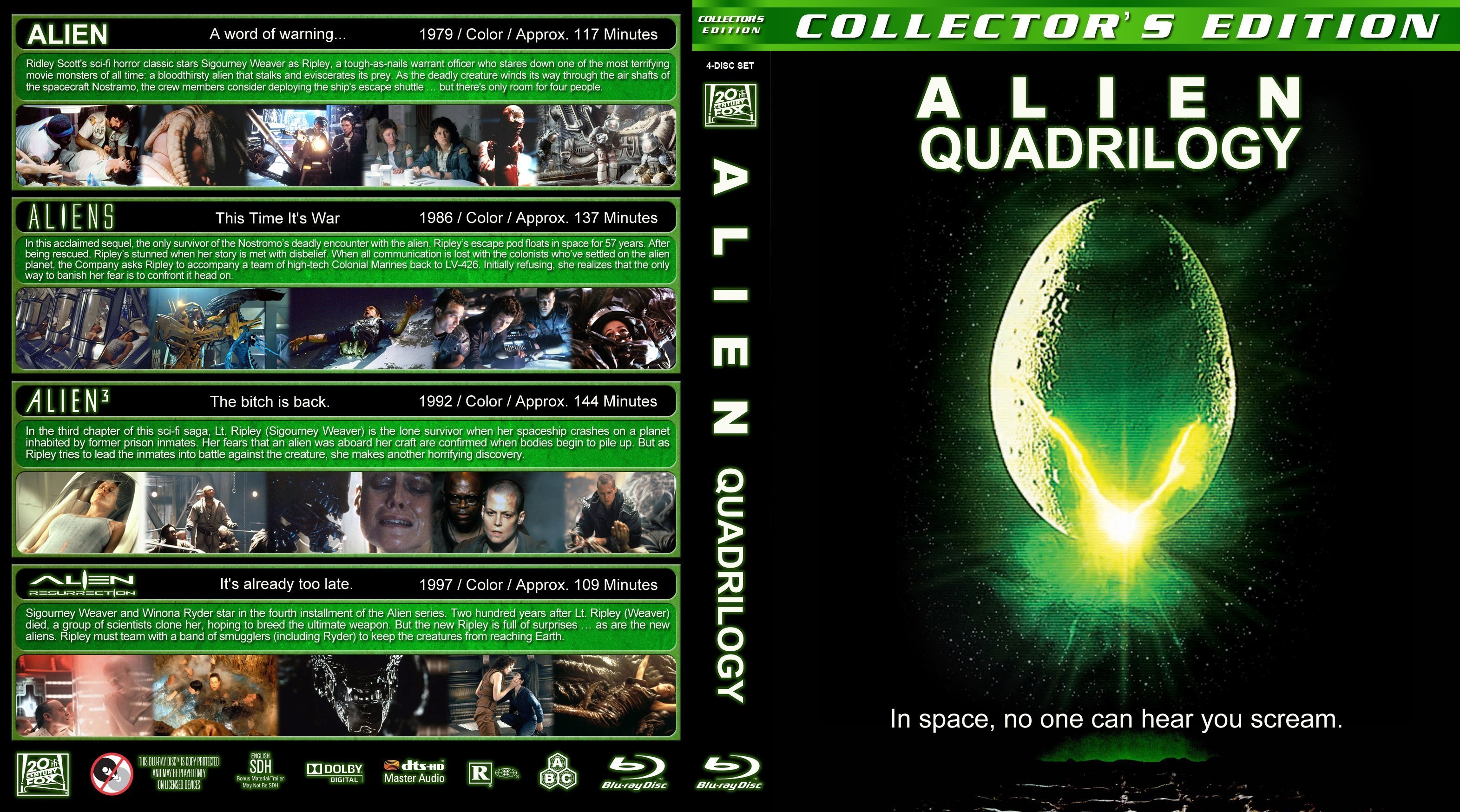 Alien Quadrilogy 1979 1997 R1 s | Blu-Ray Covers | Cover Century | Over ...