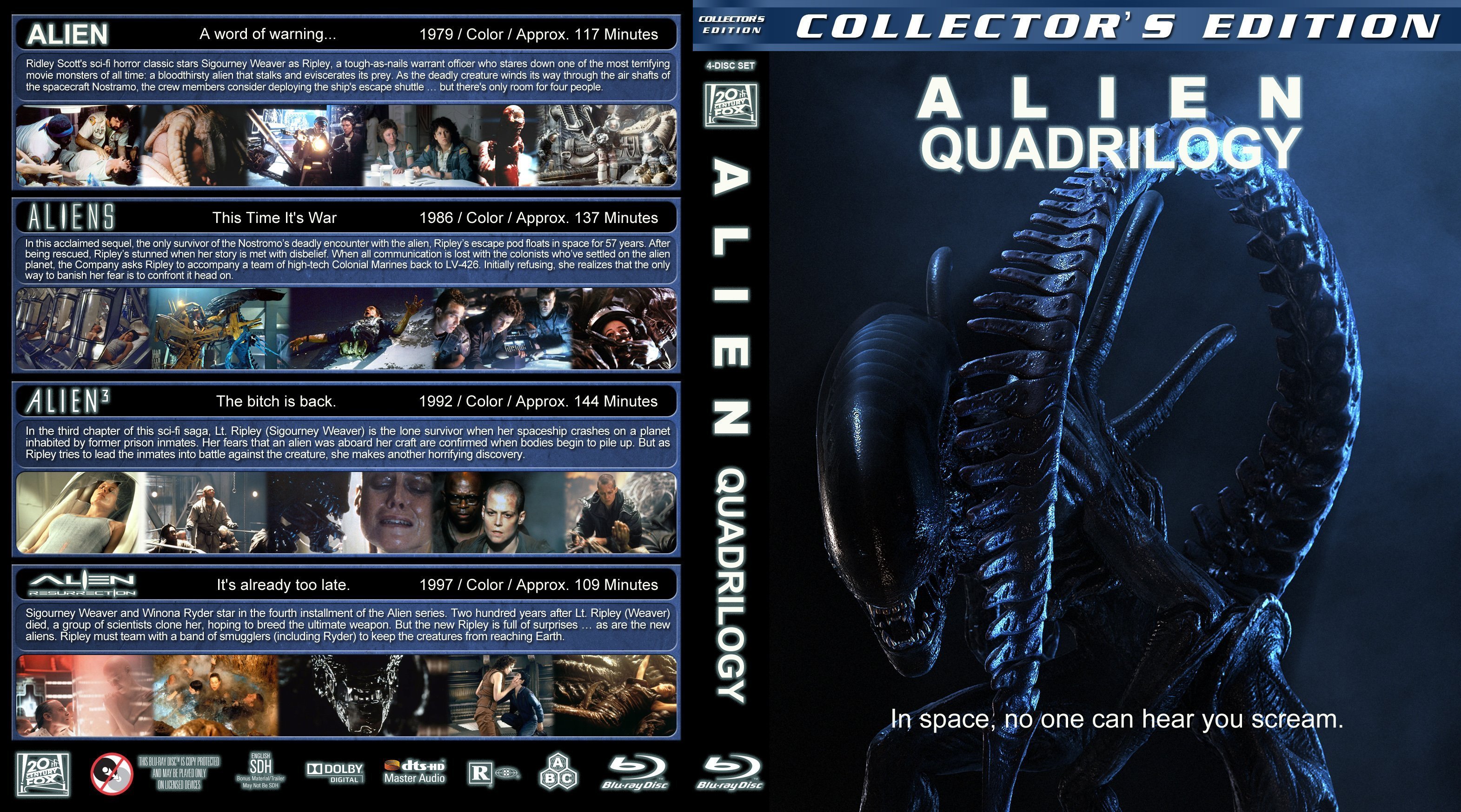 Alien Quadrilogy 1979 1997 R1 s 1 | Blu-Ray Covers | Cover Century ...