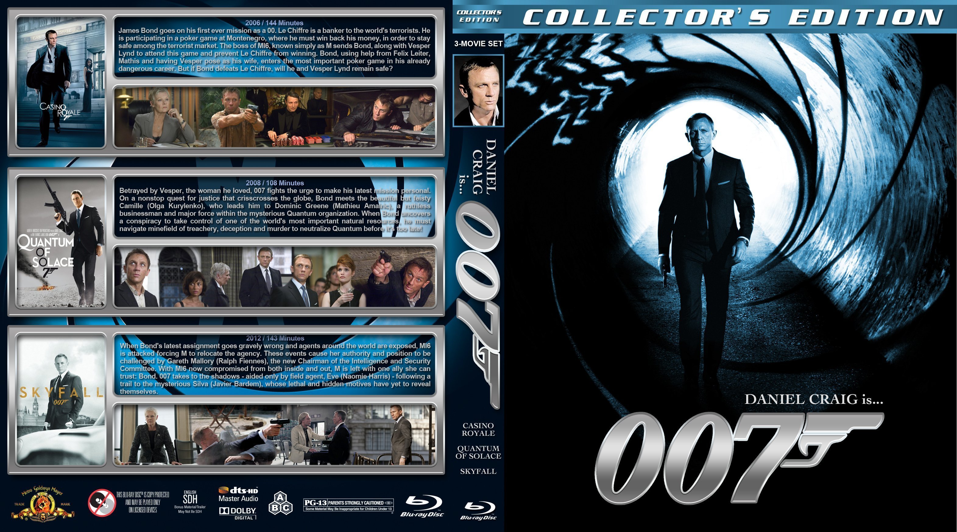 Daniel Craig 007 Trilogy 2006 R1 s 1 | Blu-Ray Covers | Cover Century ...