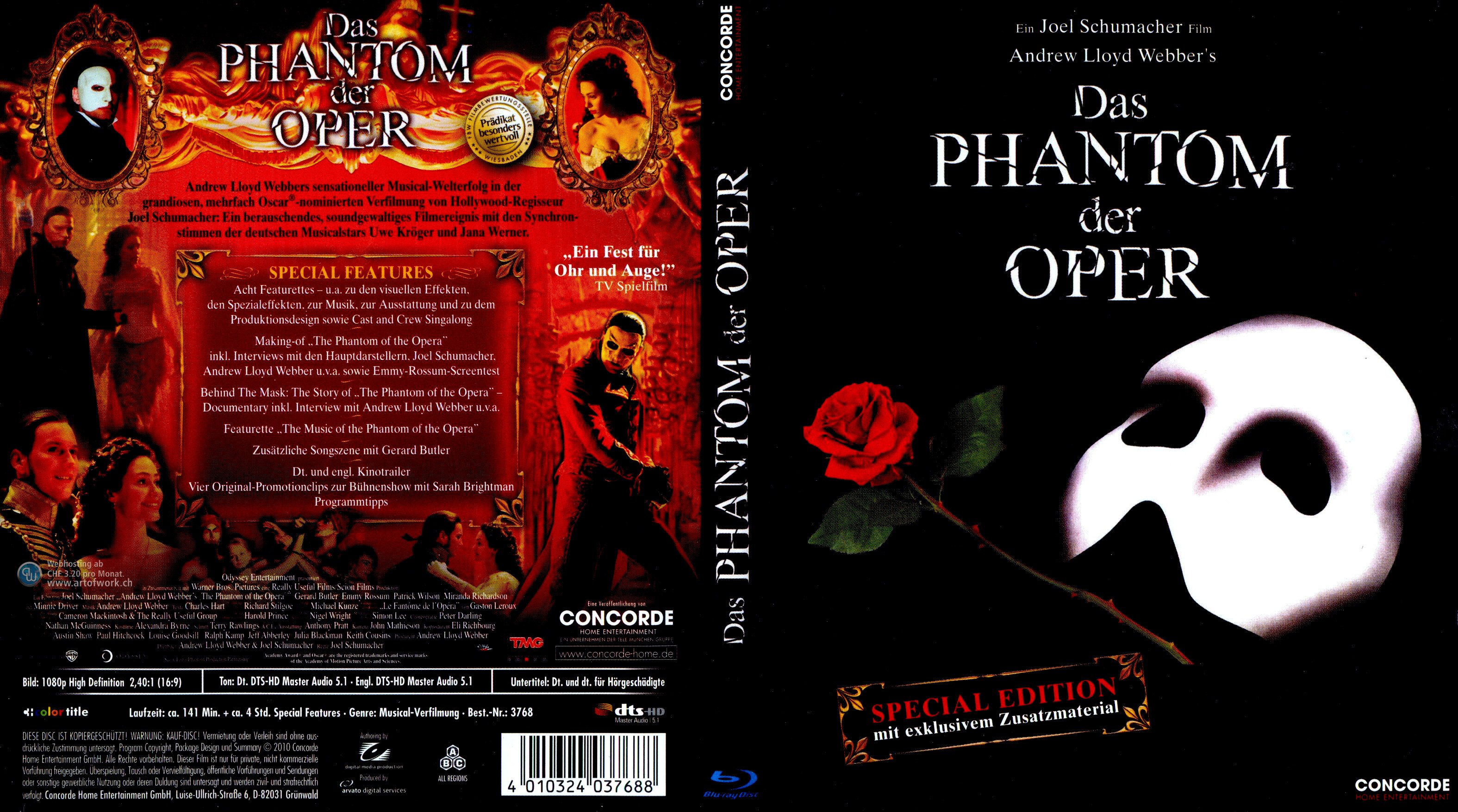 Das Phantom der Oper | Blu-Ray Covers | Cover Century | Over 1.000.000 ...
