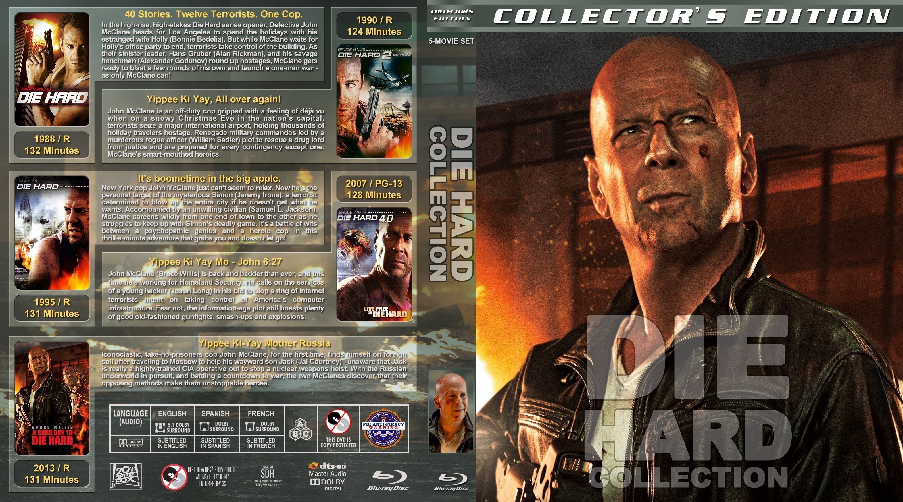 Die Hard Collection 5 disc 1988 R1 1 | Blu-Ray Covers | Cover Century ...