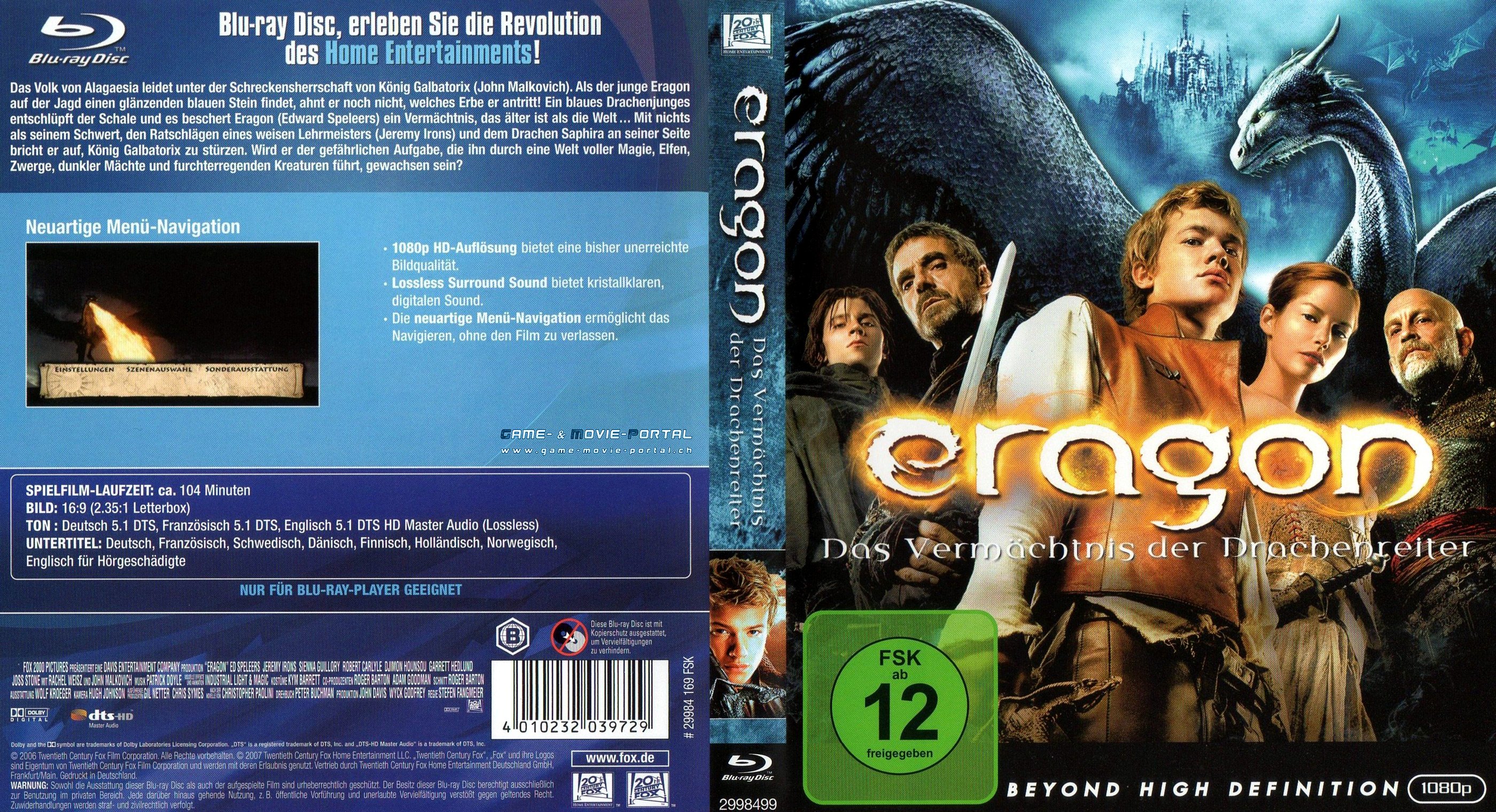 Eragon Das Vermaechtnis der Drachenreiter | Blu-Ray Covers | Cover ...