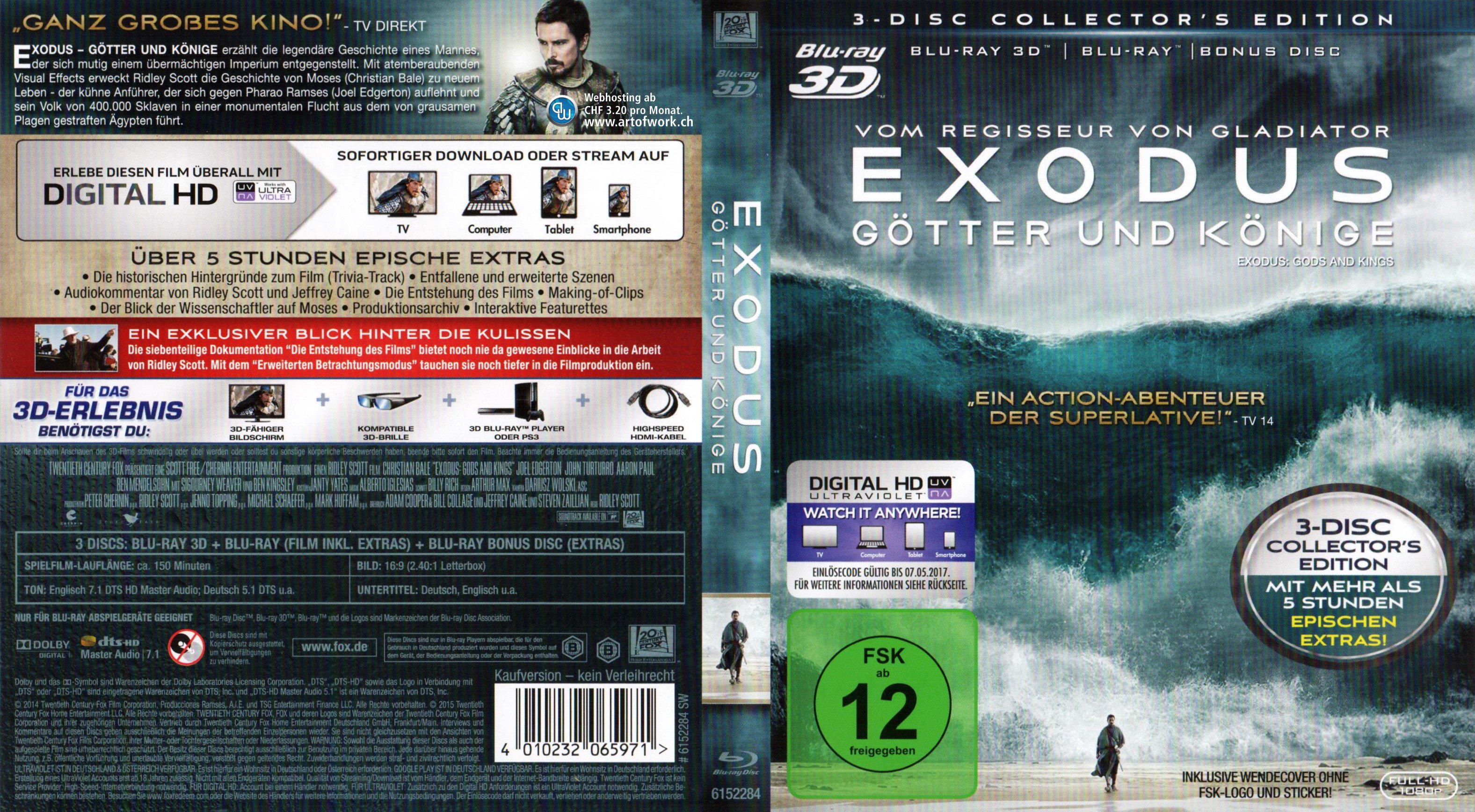 Exodus Gotter und Konige 3D Blu ray | Blu-Ray Covers | Cover Century ...