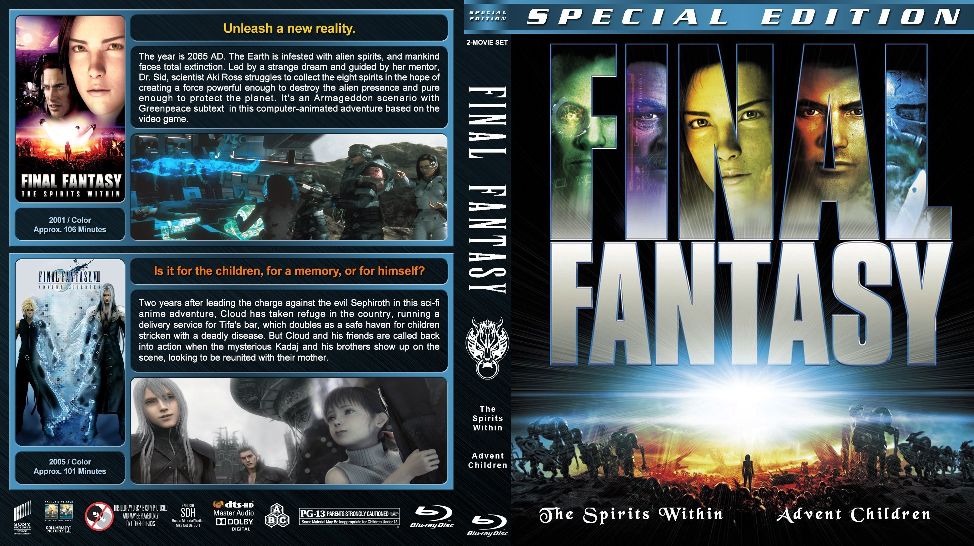 Final Fantasy Double Feature 2001 2005 R1 | Blu-Ray Covers | Cover ...