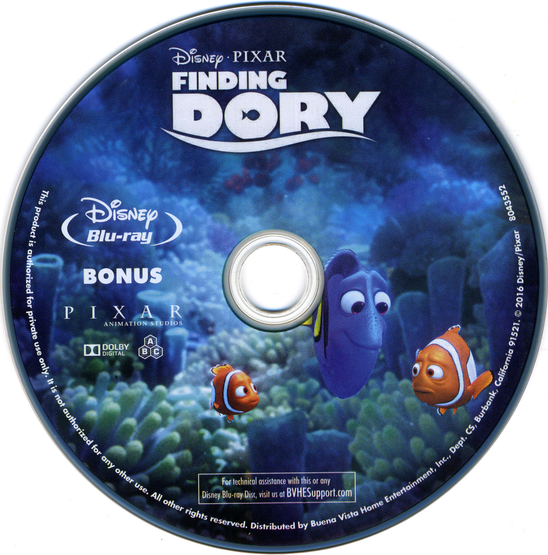 Finding Dory 2016 Labels 1 | Blu-Ray Covers | Cover Century | Over 1. ...