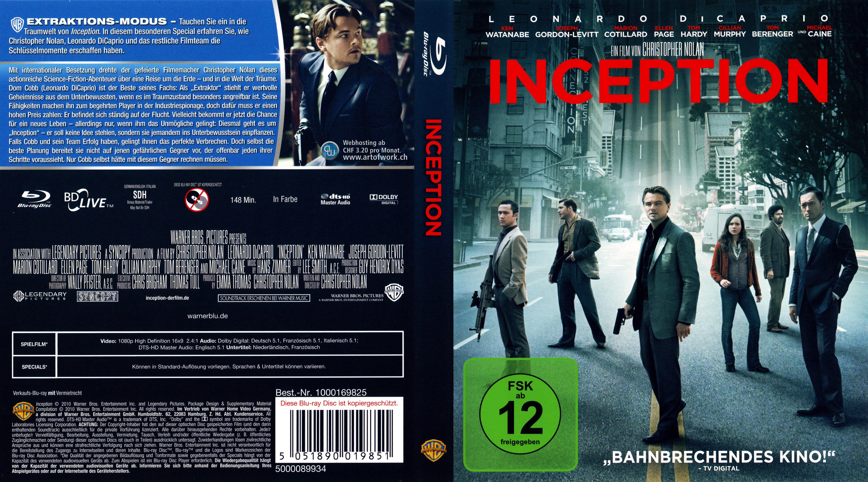 Inception Christopher Nolan Hans Zimmer | Blu-Ray Covers | Cover ...