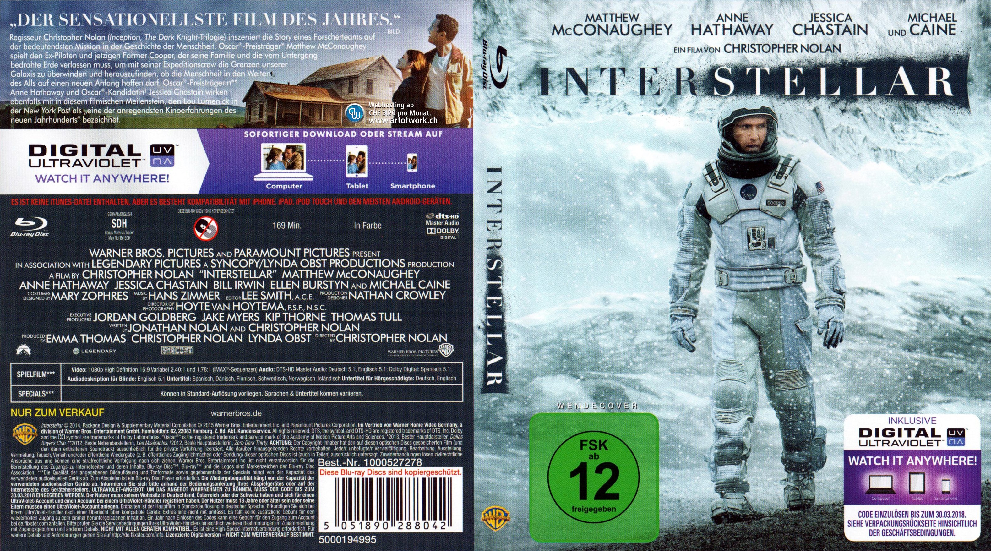 Interstellar Christopher Nolan Hans Zimmer | Blu-Ray Covers | Cover ...