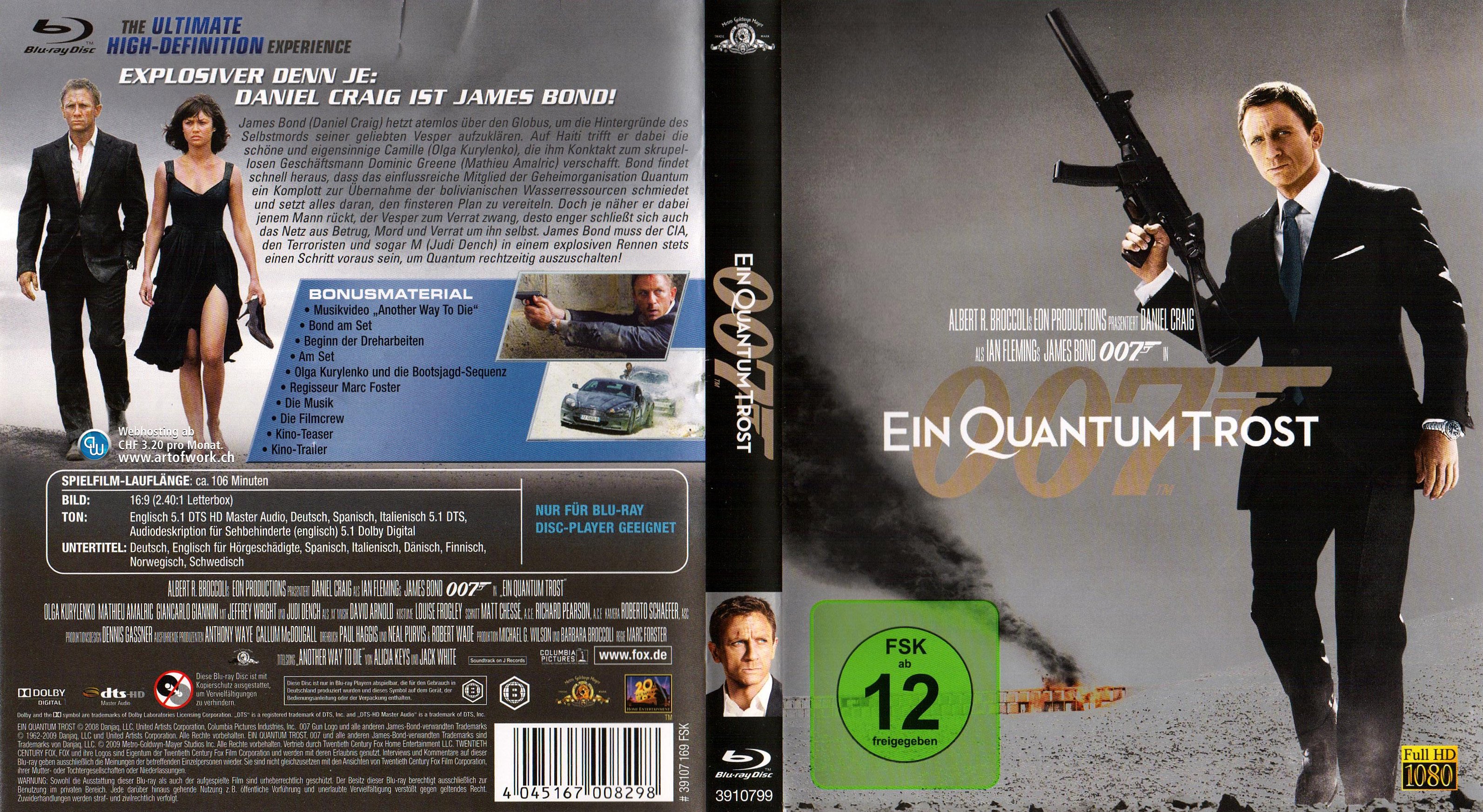 James Bond 007 Ein Quantum Trost Quantum of Solace | Blu-Ray Covers ...