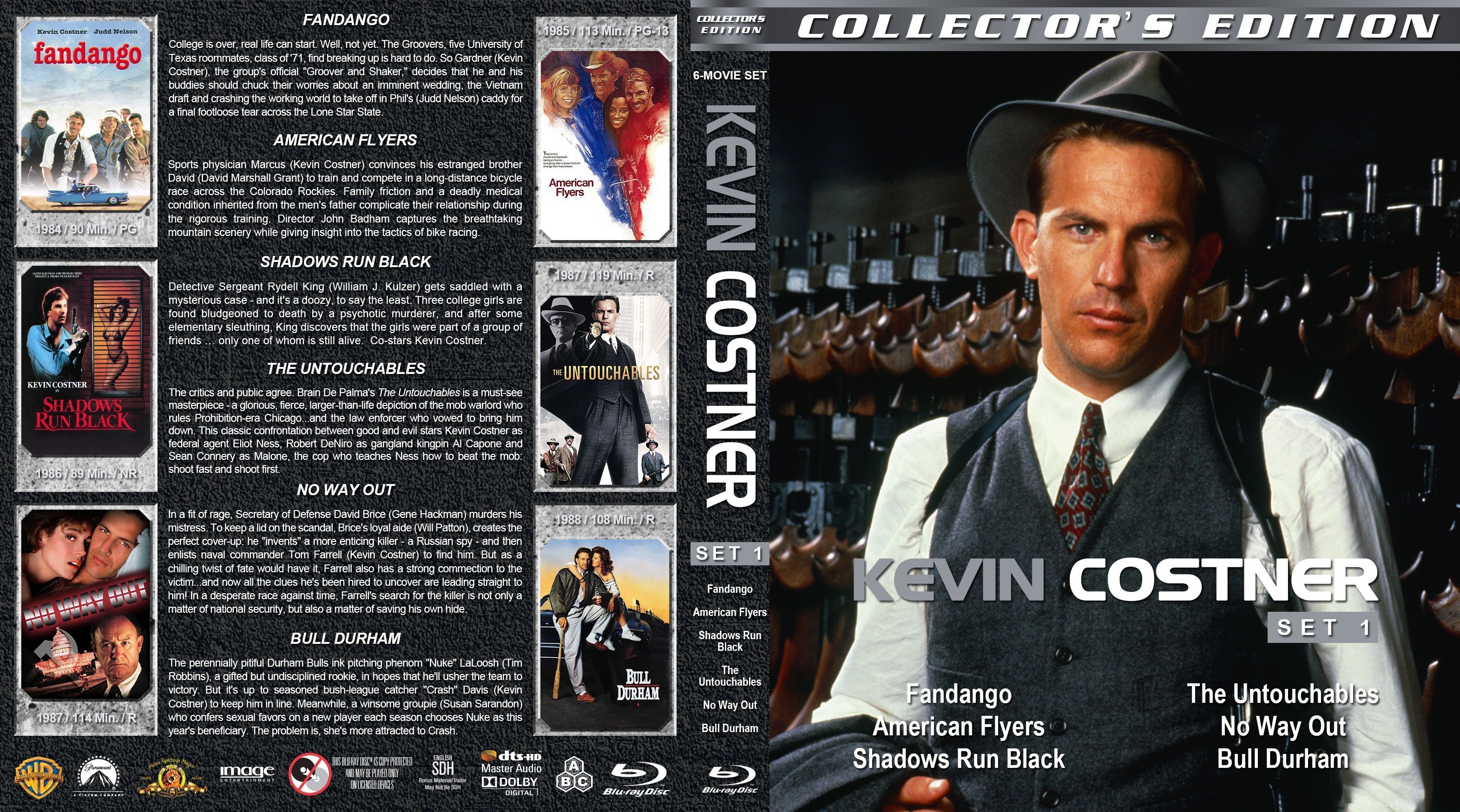 Kevin Costner Collection Set 1 1984 1988 R1 | Blu-Ray Covers | Cover ...