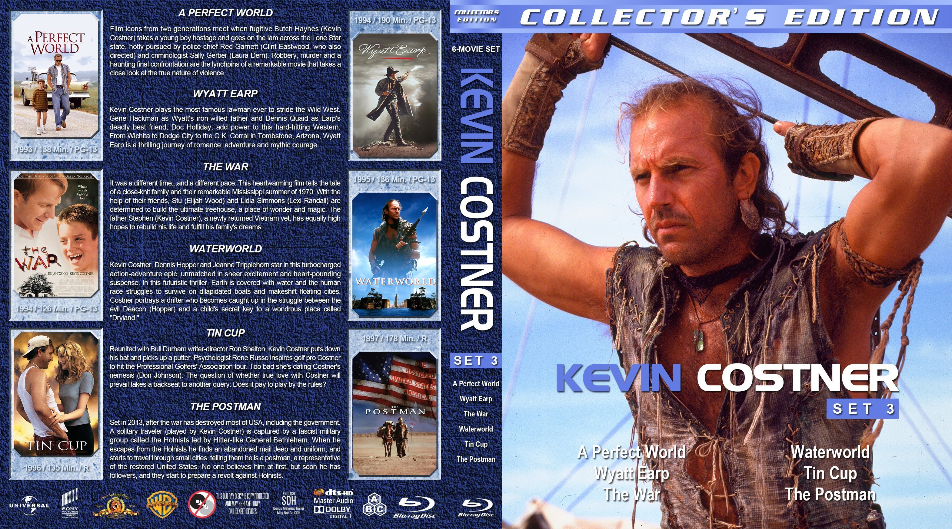 Kevin Costner Collection Set 3 1993 1997 R1 | Blu-Ray Covers | Cover ...