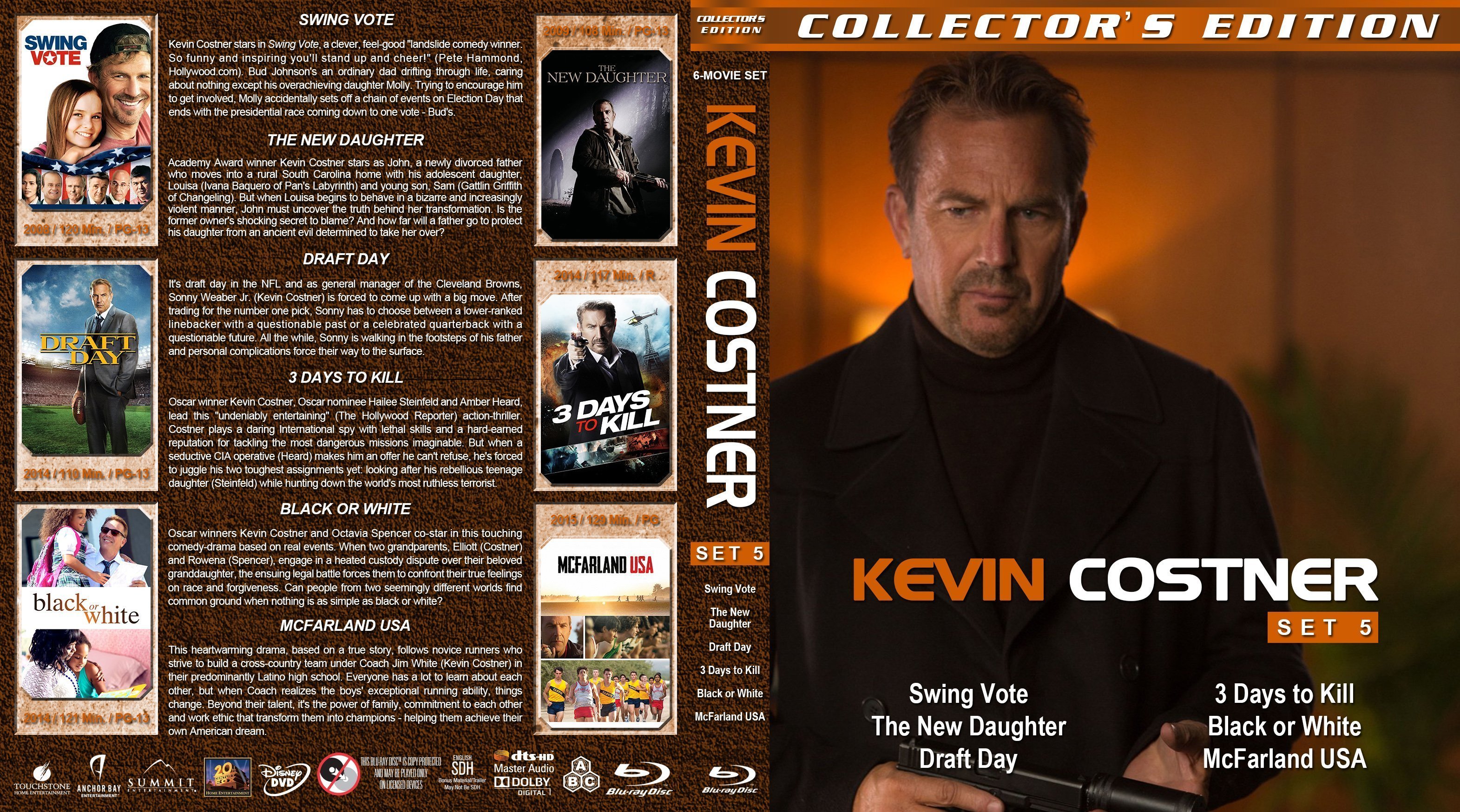 Kevin Costner Collection Set 5 2008 R1 | Blu-Ray Covers | Cover Century ...