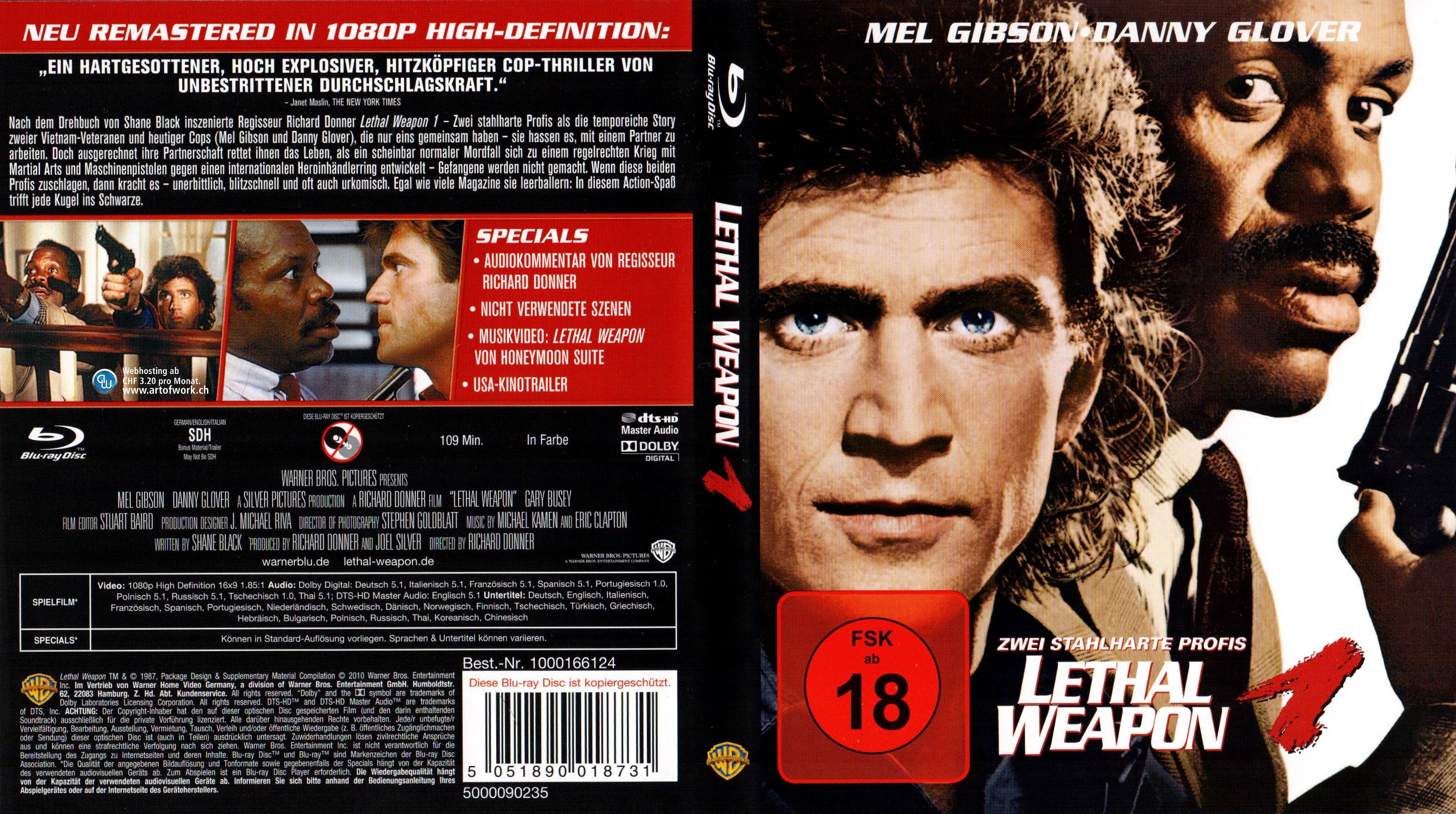 Lethal Weapon 1 Zwei stahlharte Profis Mel Gibson | Blu-Ray Covers ...