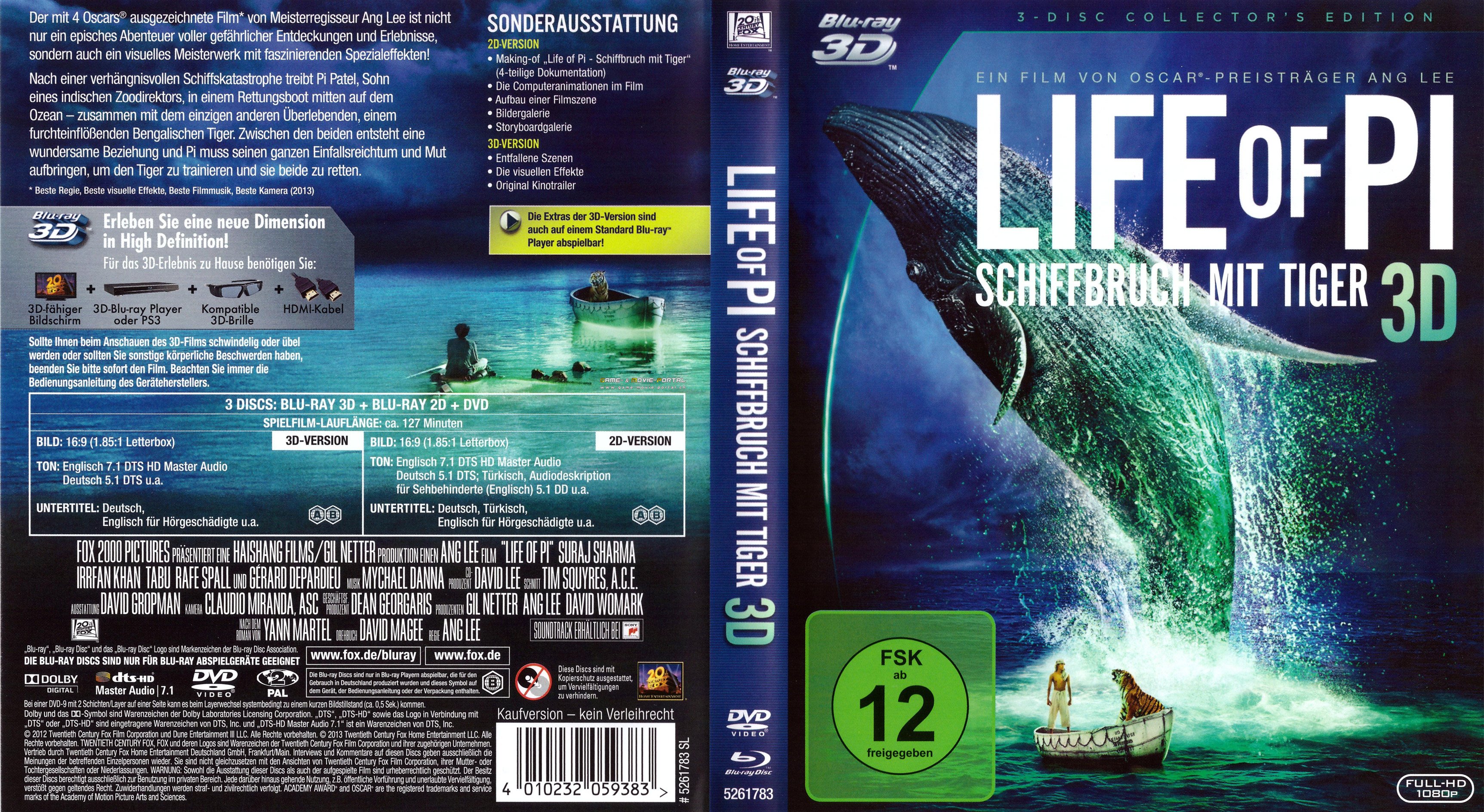 Life of Pi 3D | Blu-Ray Covers | Cover Century | Over 1.000.000 Album ...