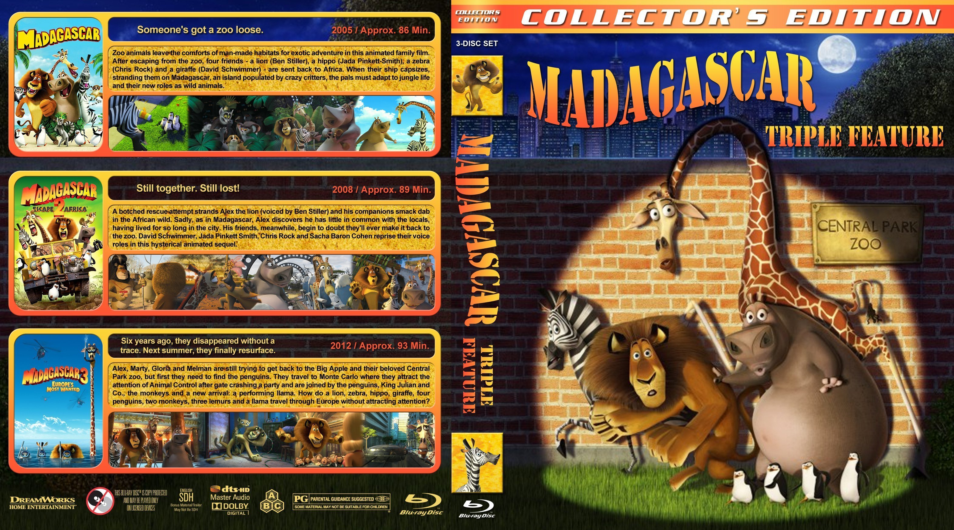 Madagascar Triple Feature 2005 R1 | Blu-Ray Covers | Cover Century ...