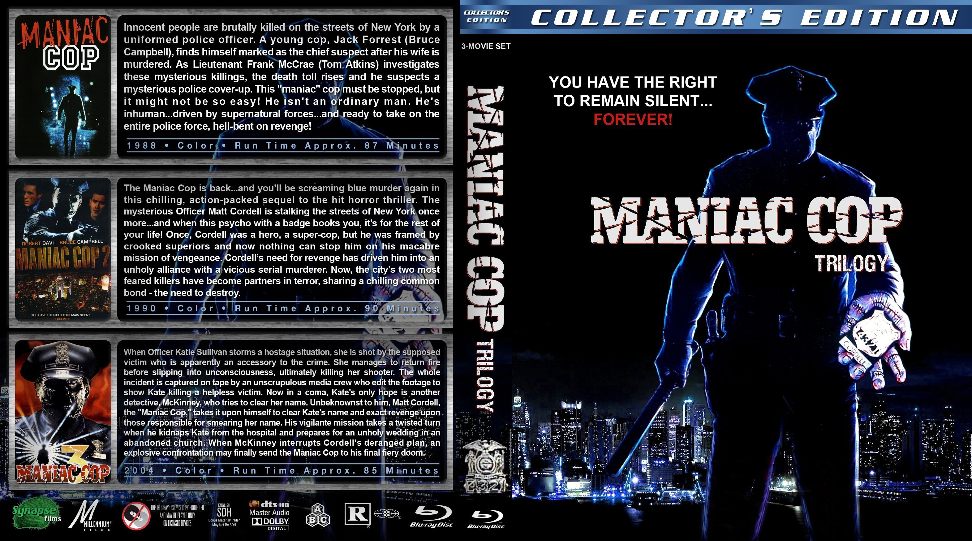 Maniac Cop Trilogy 1988 2004 R1 | Blu-Ray Covers | Cover Century | Over ...