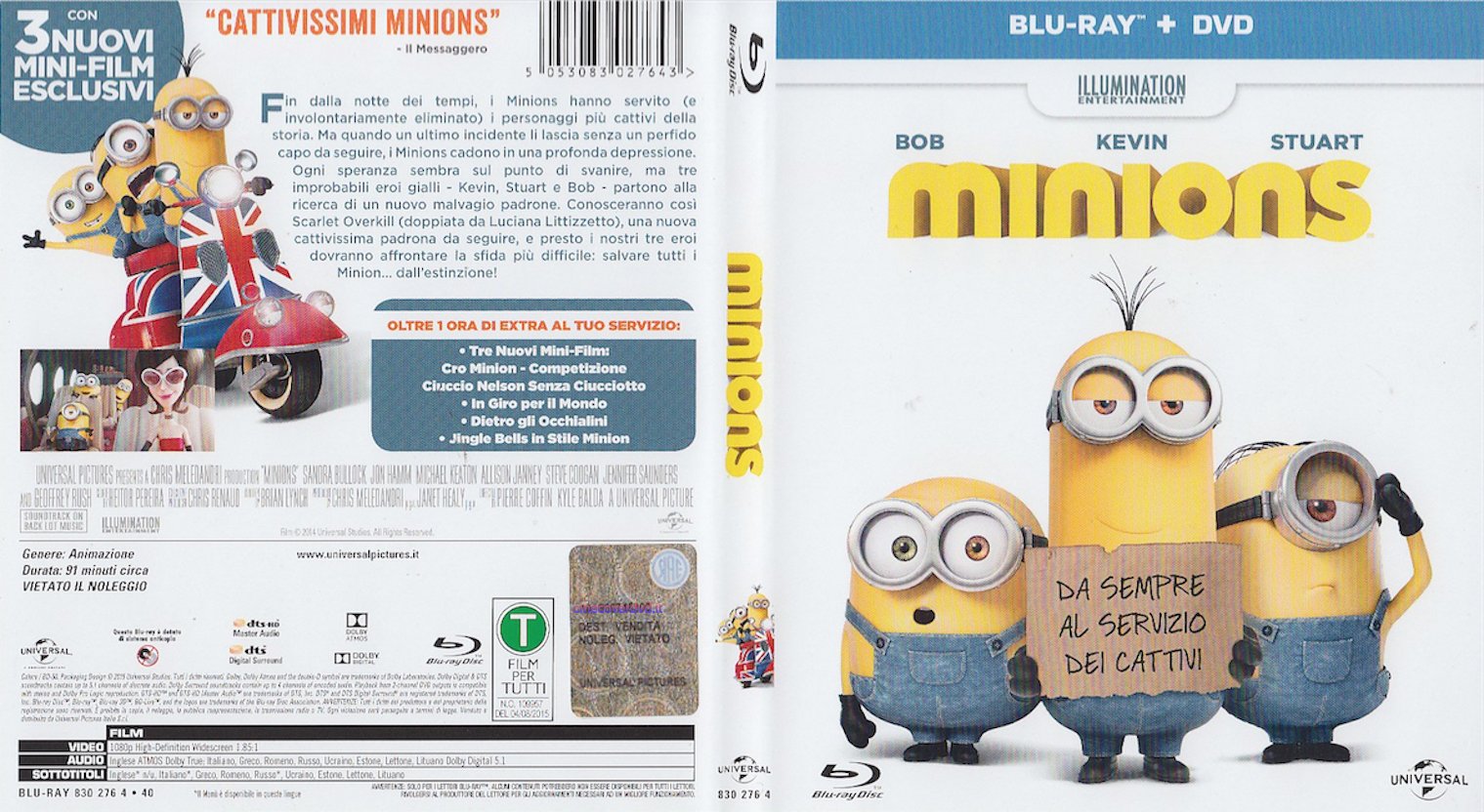 Minions 2016 R2 Italian Cover Label 1 | Blu-Ray Covers | Cover Century ...