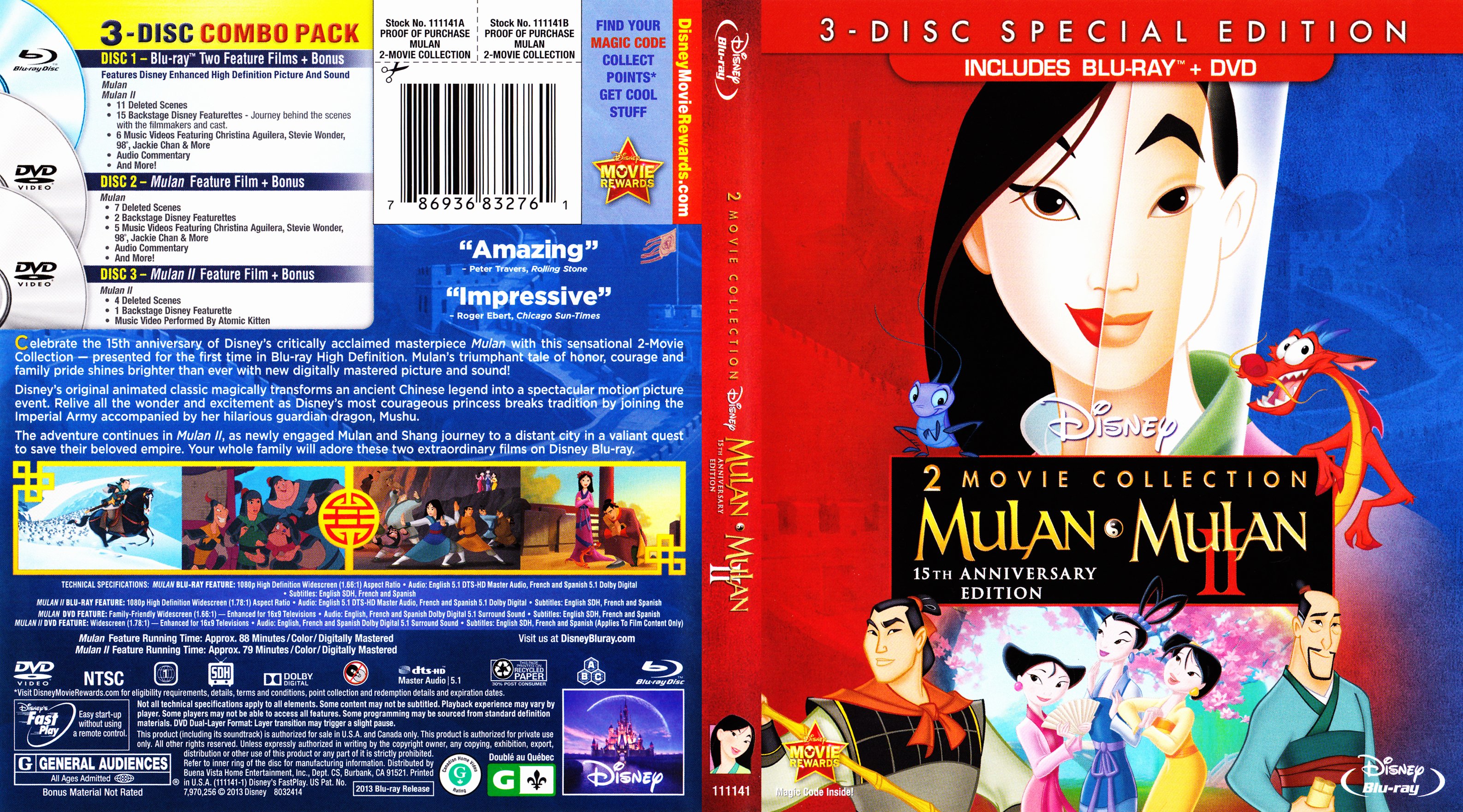 Mulan 2 Movie Collection 1998 2004 | Blu-Ray Covers | Cover Century ...