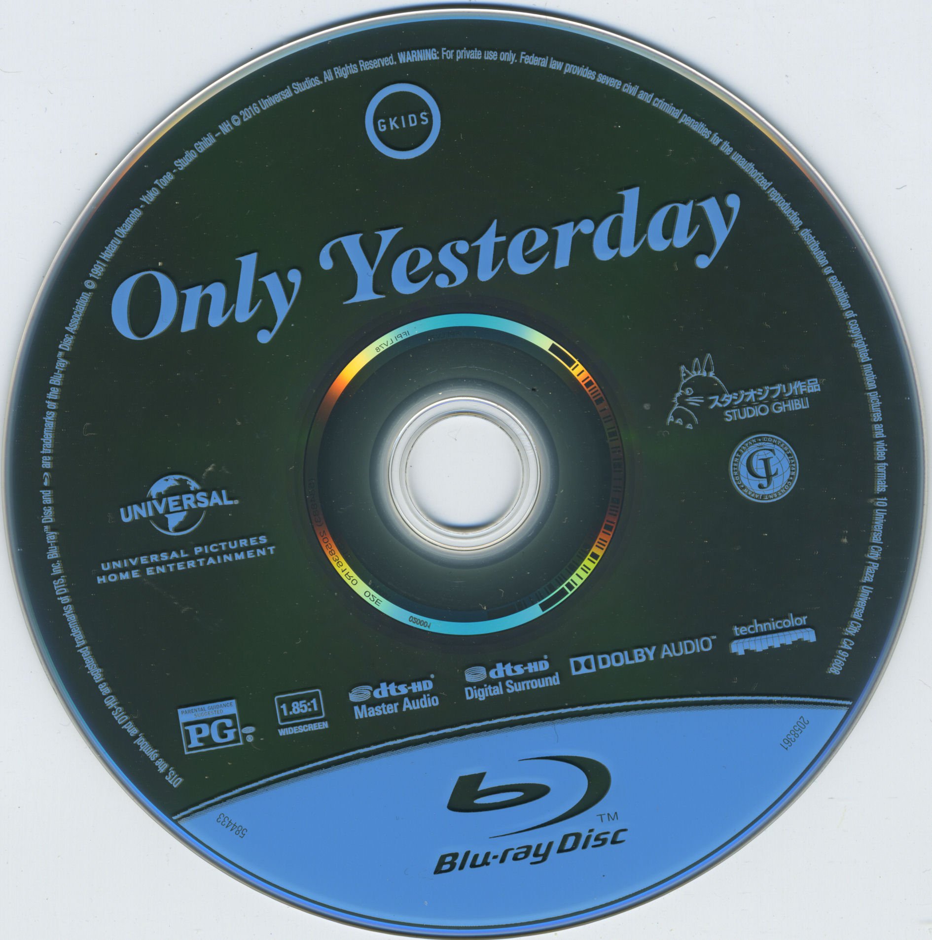 Only Yesterday 2016 Labels 1 | Blu-Ray Covers | Cover Century | Over 1. ...