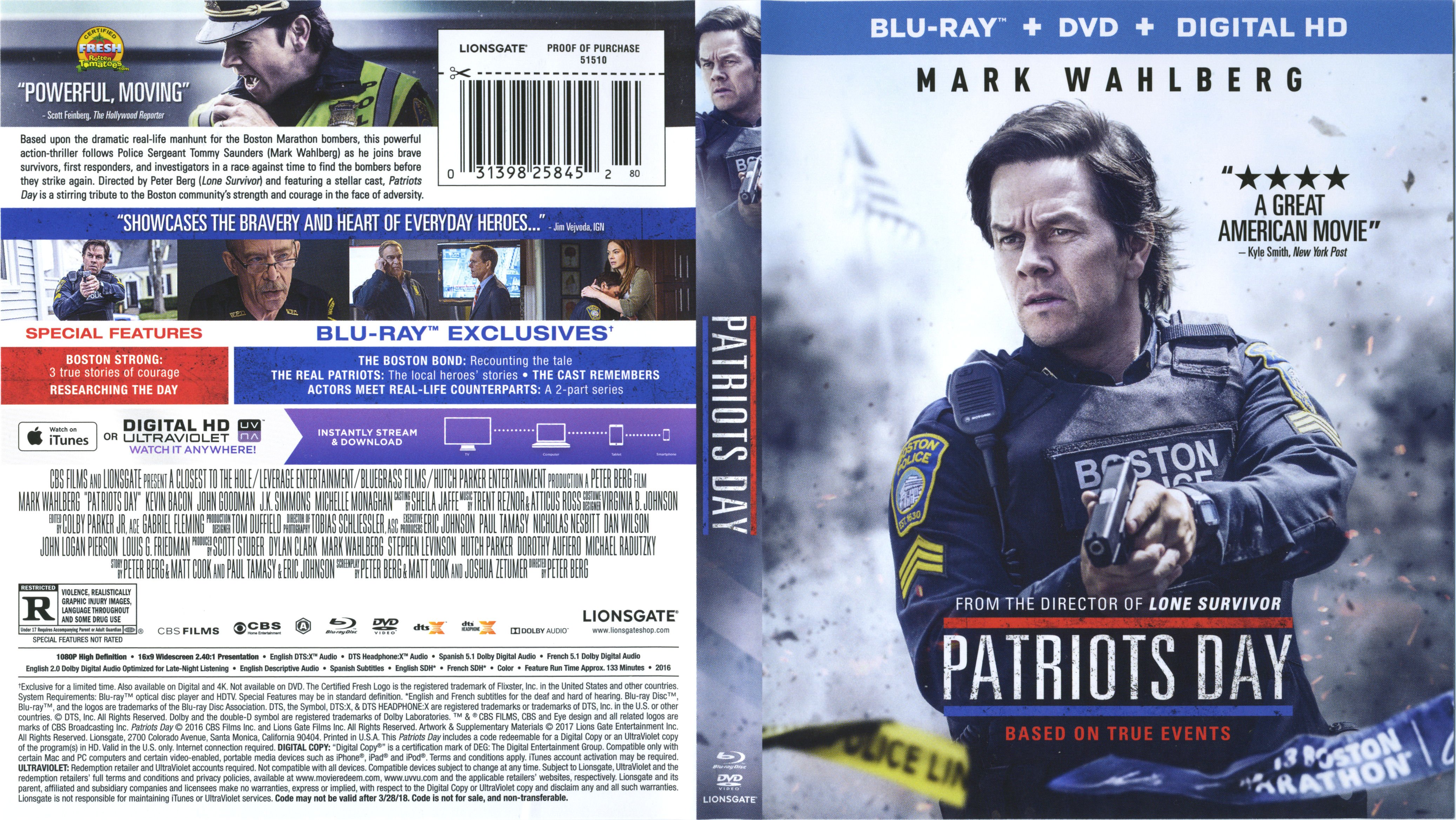 Patriots Day 2016 Labels 2 | Blu-Ray Covers | Cover Century | Over 1. ...