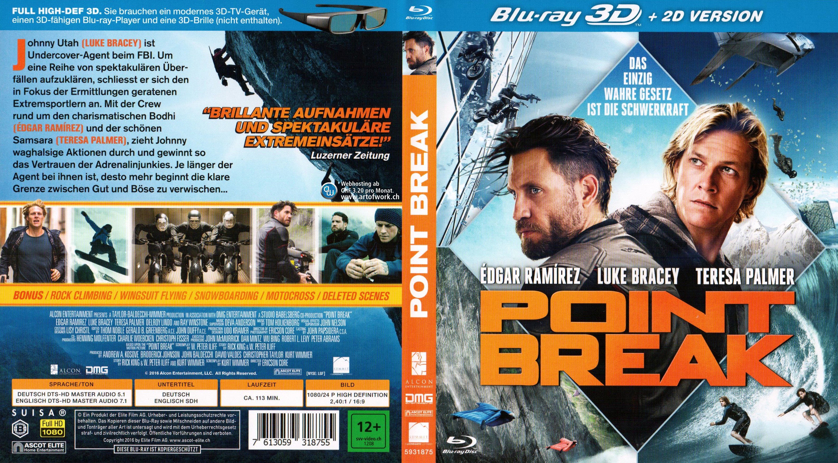 Point Break 3D Blu ray | Blu-Ray Covers | Cover Century | Over 1.000. ...