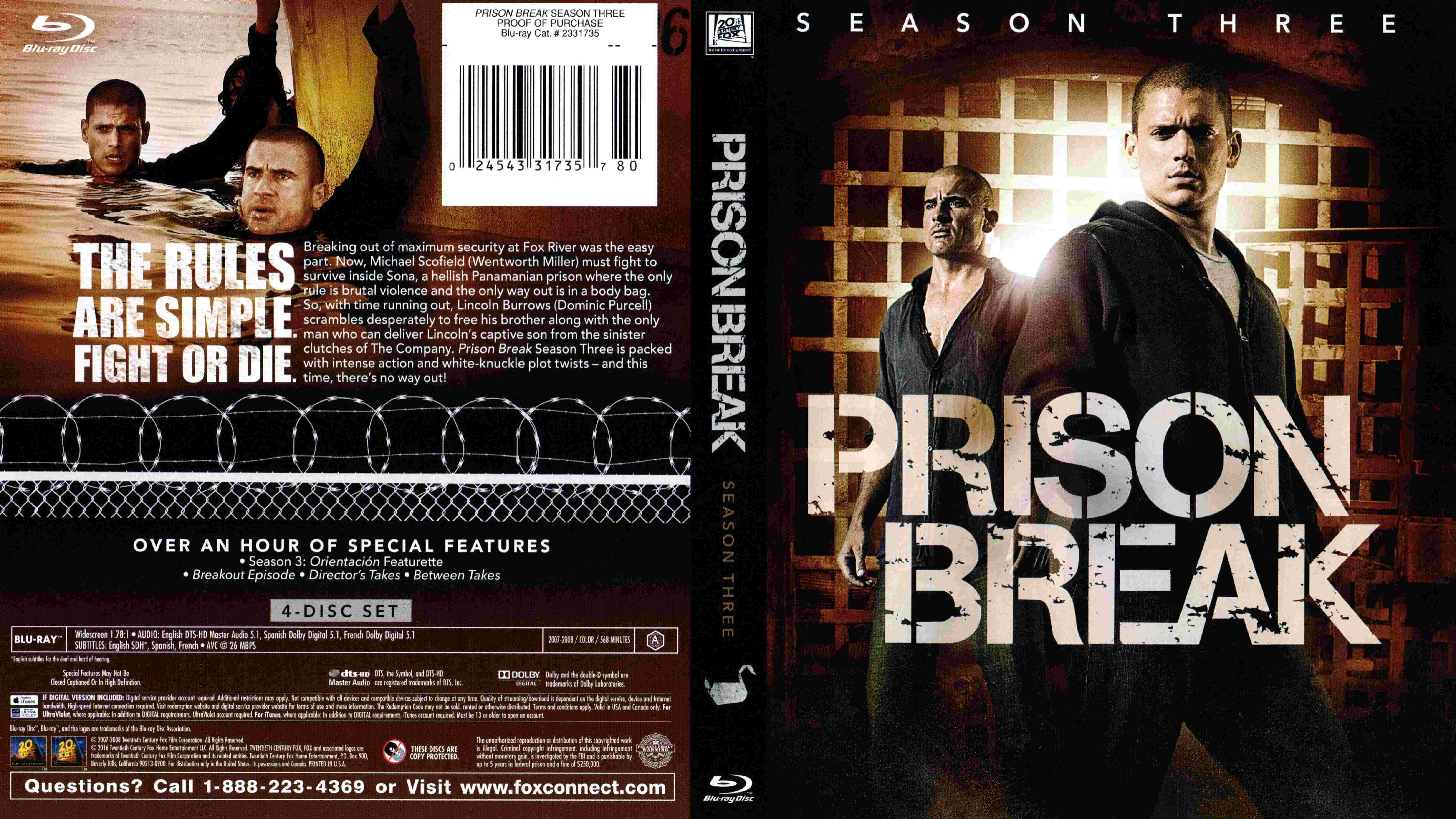 Prison Break Season 03 2007 | Blu-Ray Covers | Cover Century | Over 1. ...