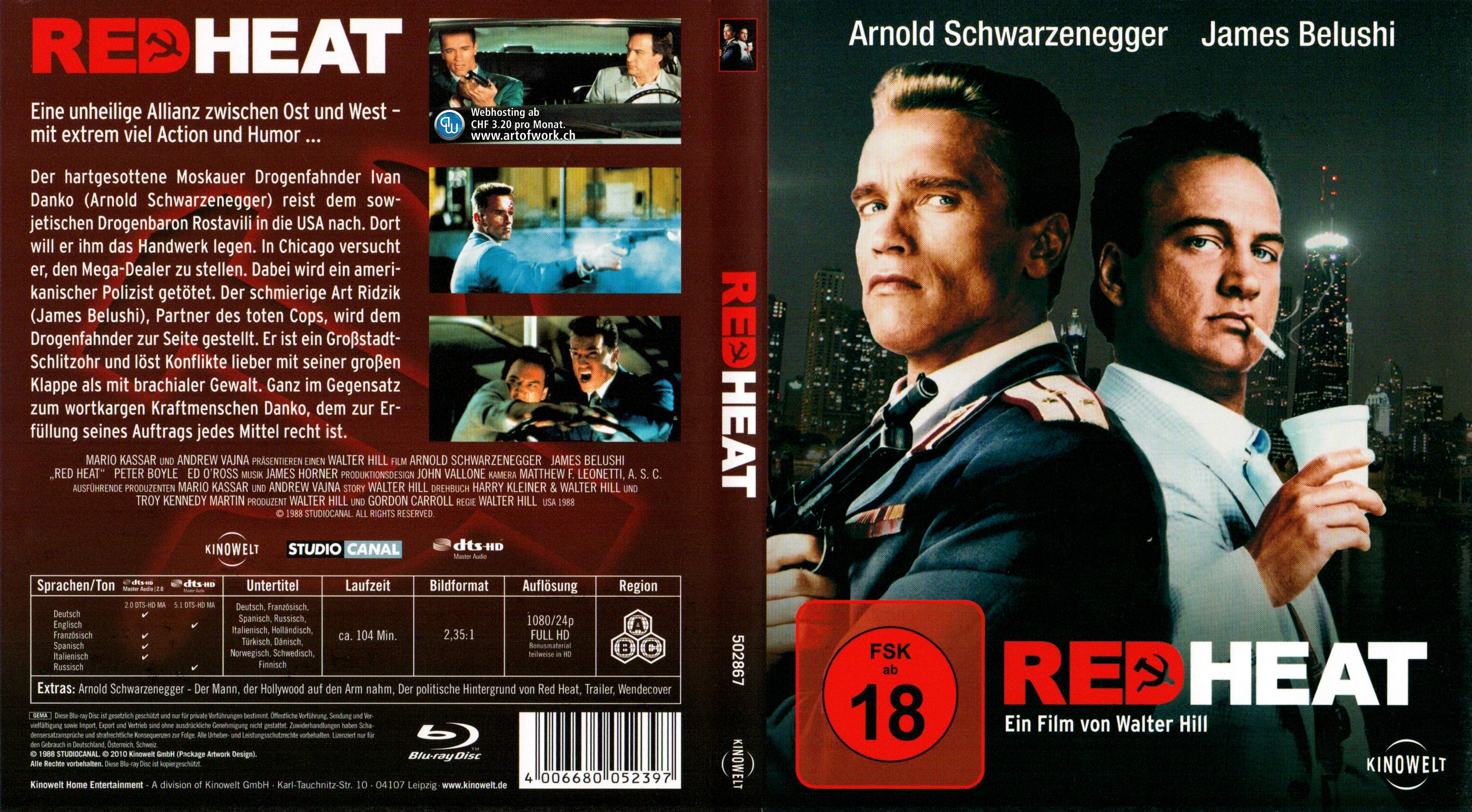Red Heat Belushi Schwarzenegger Walter Hill | Blu-Ray Covers | Cover ...