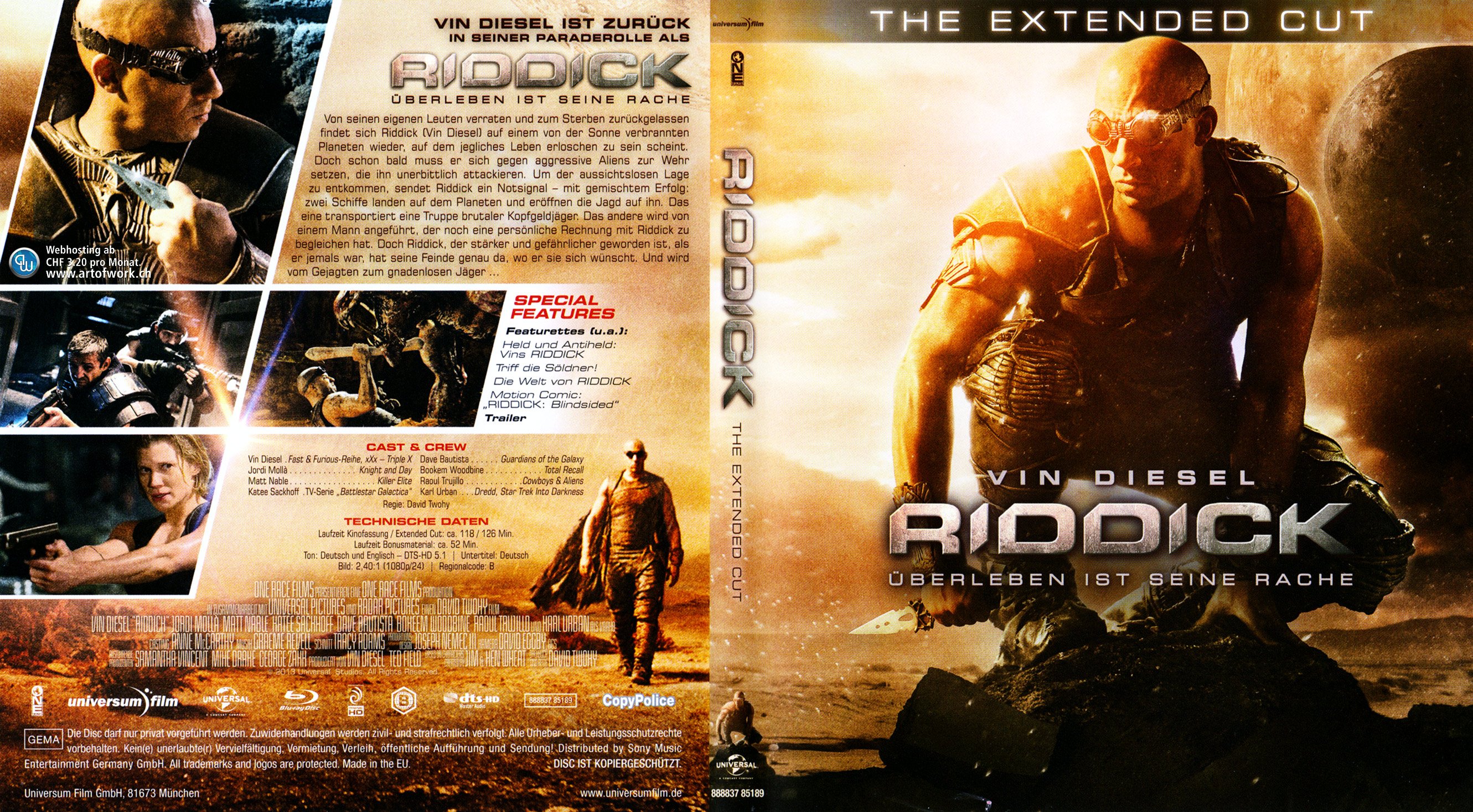 Riddick Ueberleben ist seine Rache | Blu-Ray Covers | Cover Century ...