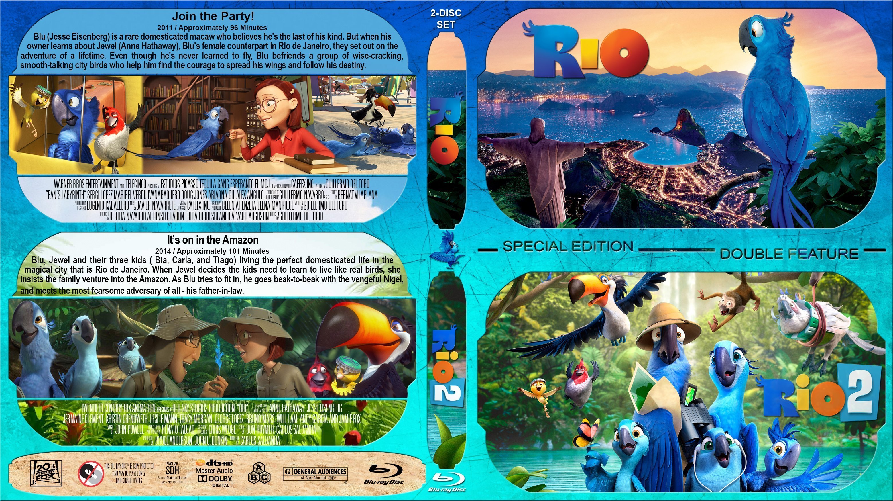 Rio Rio 2 Double Feature 2011 R1 | Blu-Ray Covers | Cover Century ...