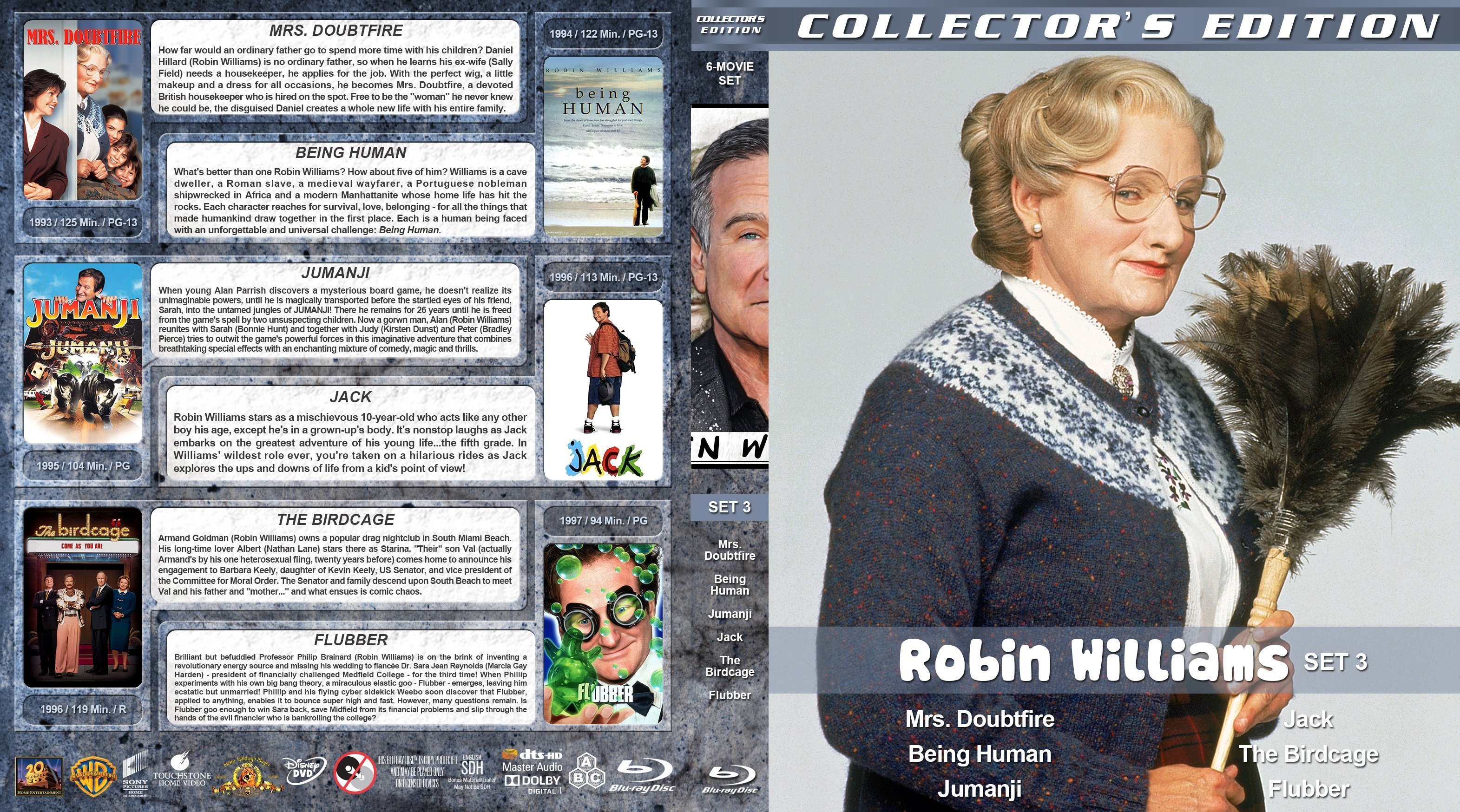 Robin Williams Collection Set 3 1993 1997 R1 | Blu-Ray Covers | Cover ...