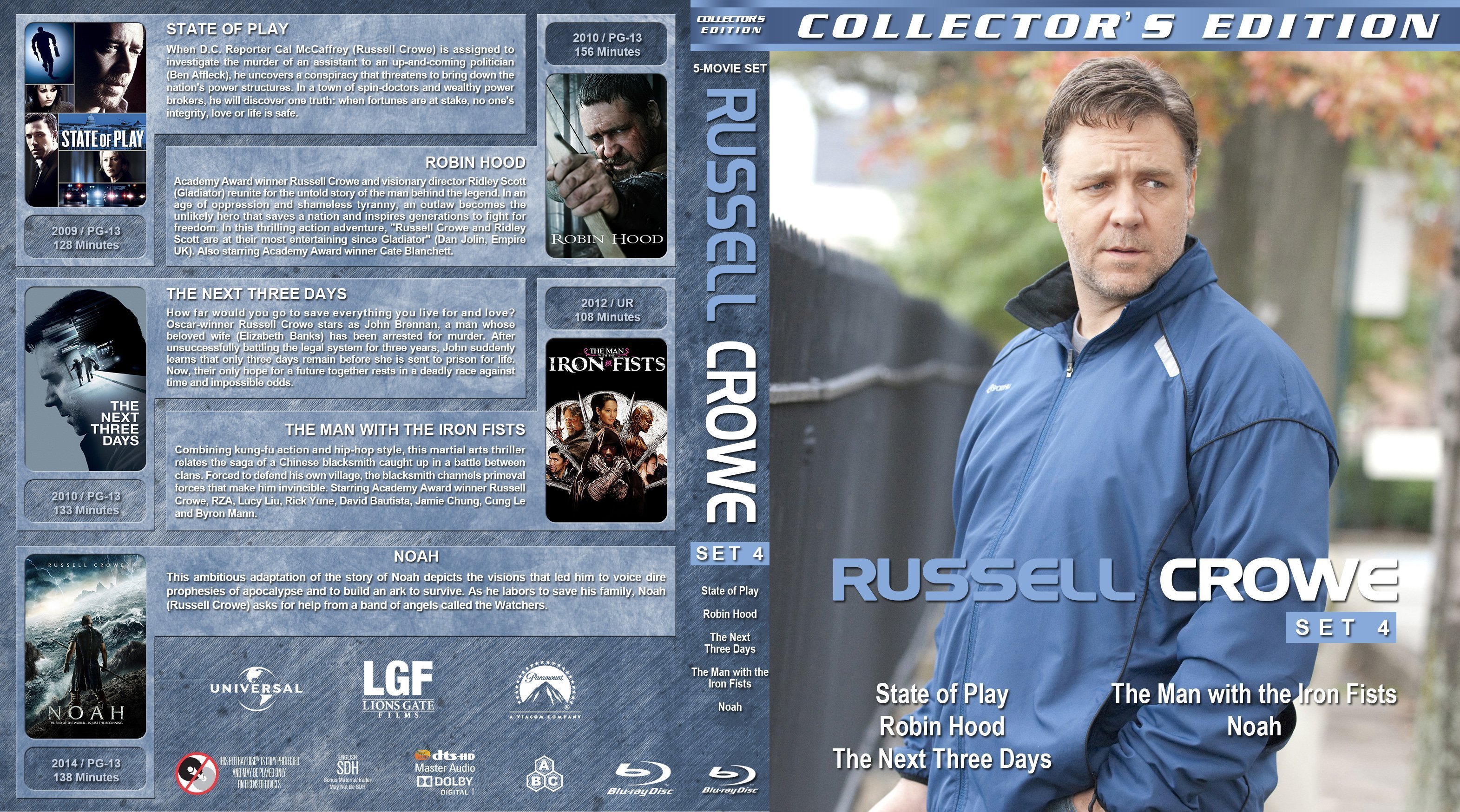 Russell Crowe Collection Set 4 2009 R1 | Blu-Ray Covers | Cover Century ...