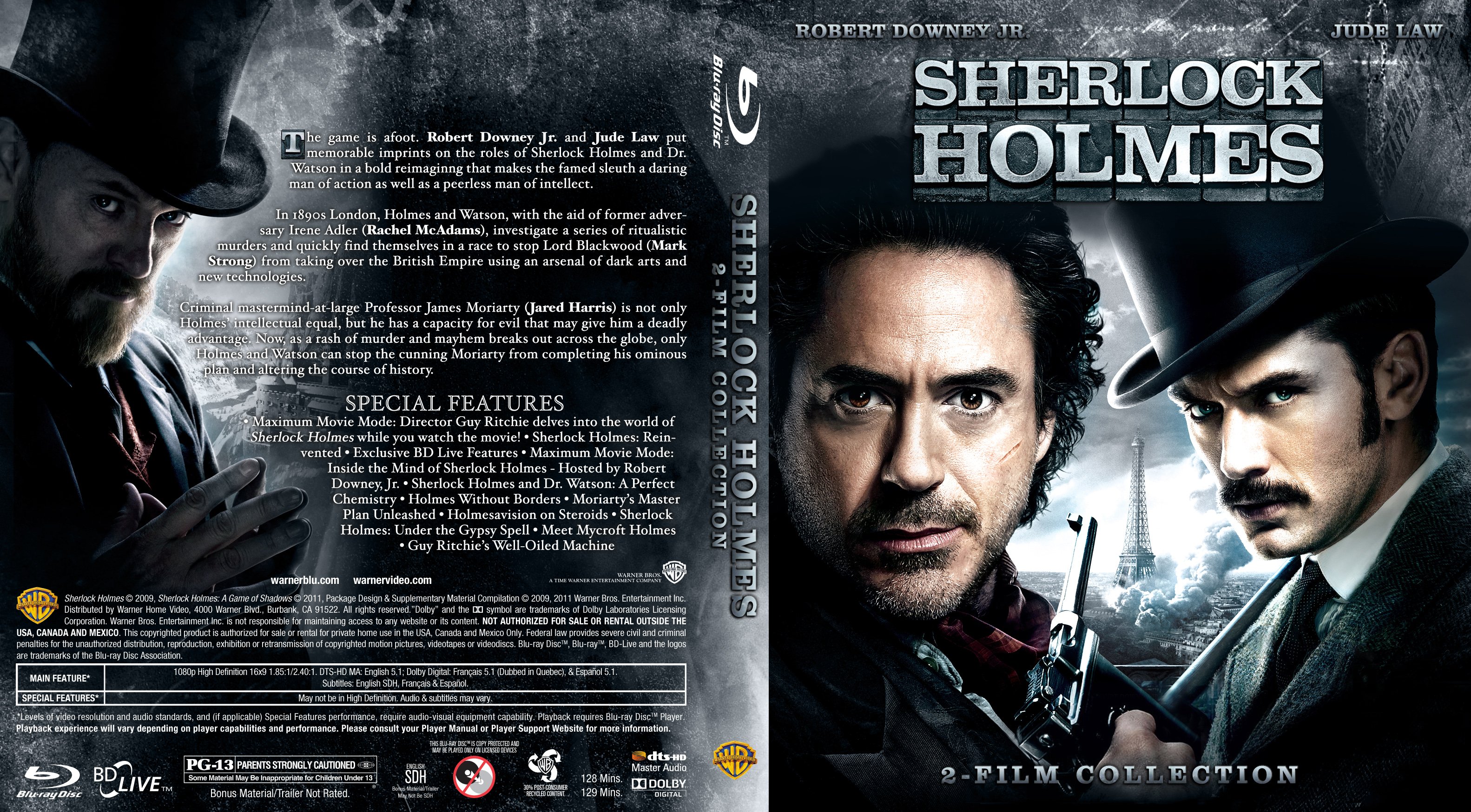 Sherlock Holmes 2 Movie Collection 2009 2011 | Blu-Ray Covers | Cover ...