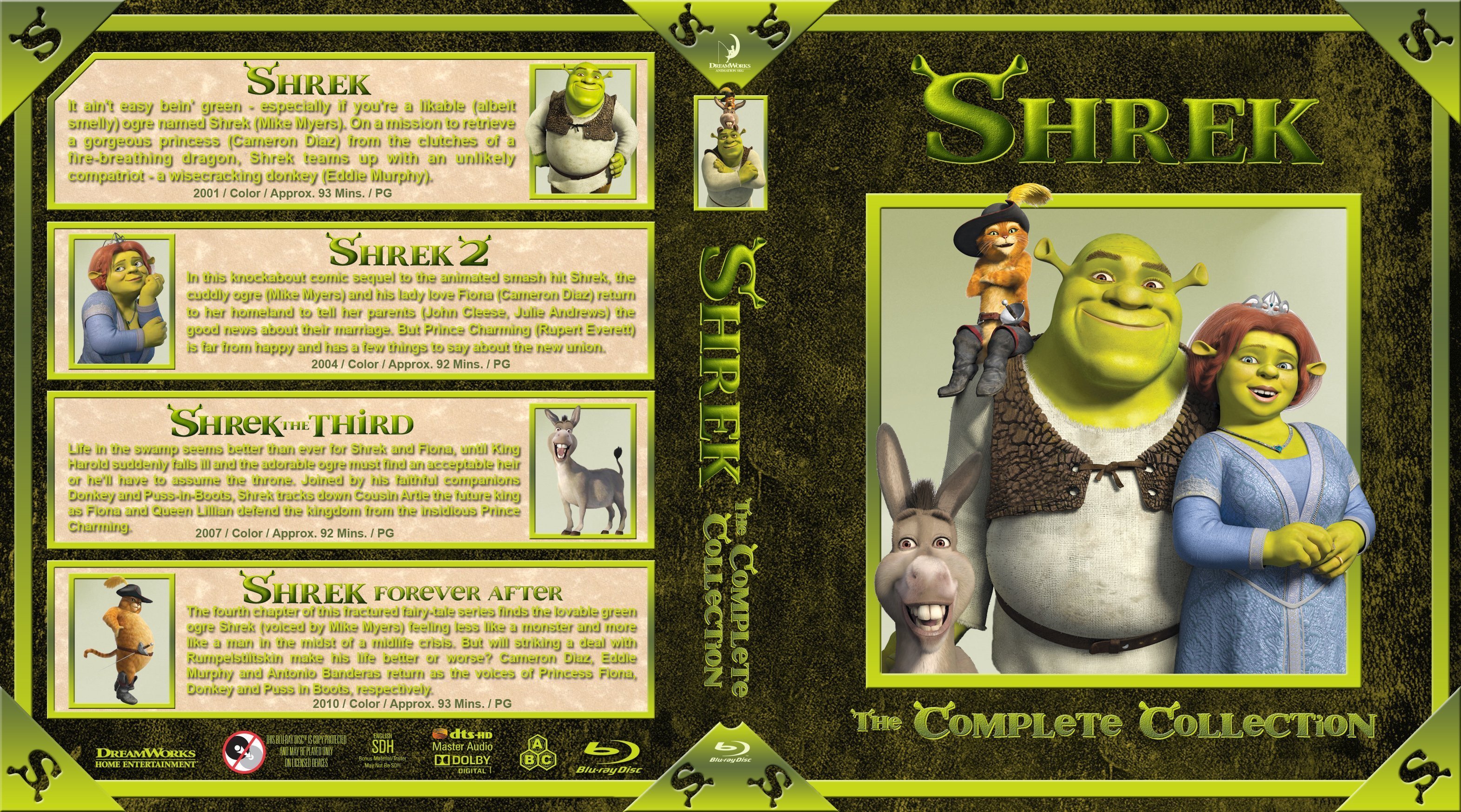 Shrek The Complete Collection 2001 2010 R1 | Blu-Ray Covers | Cover ...