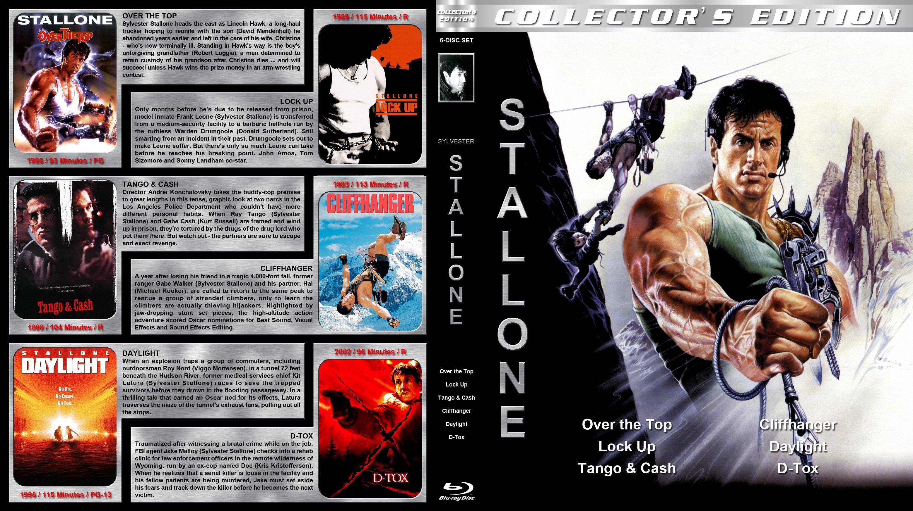 Sylvester Stallone Collection 6 disc 1986 2002 R1 | Blu-Ray Covers ...