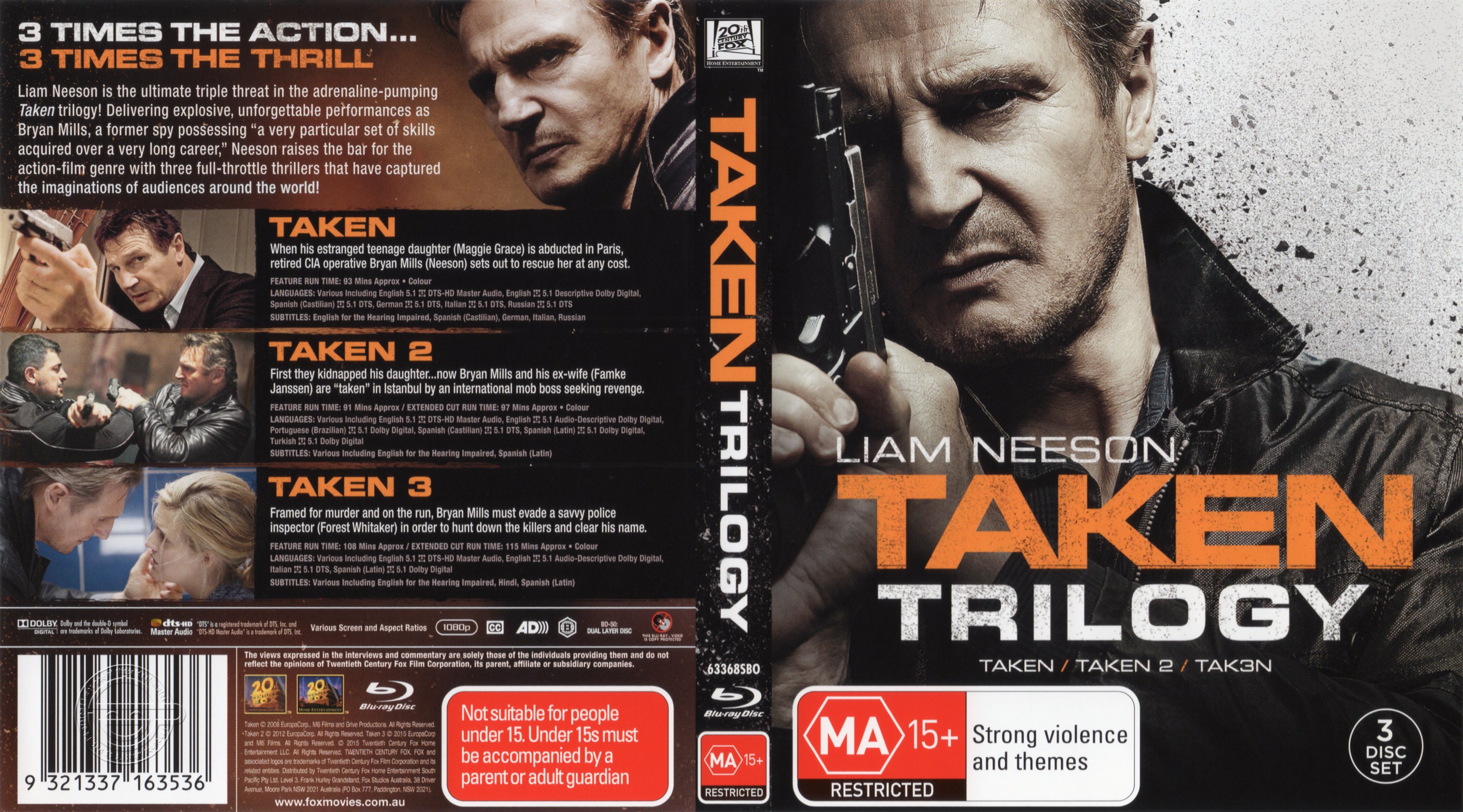 Taken Trilogy R4 Cover Labels 3 | Blu-Ray Covers | Cover Century | Over ...