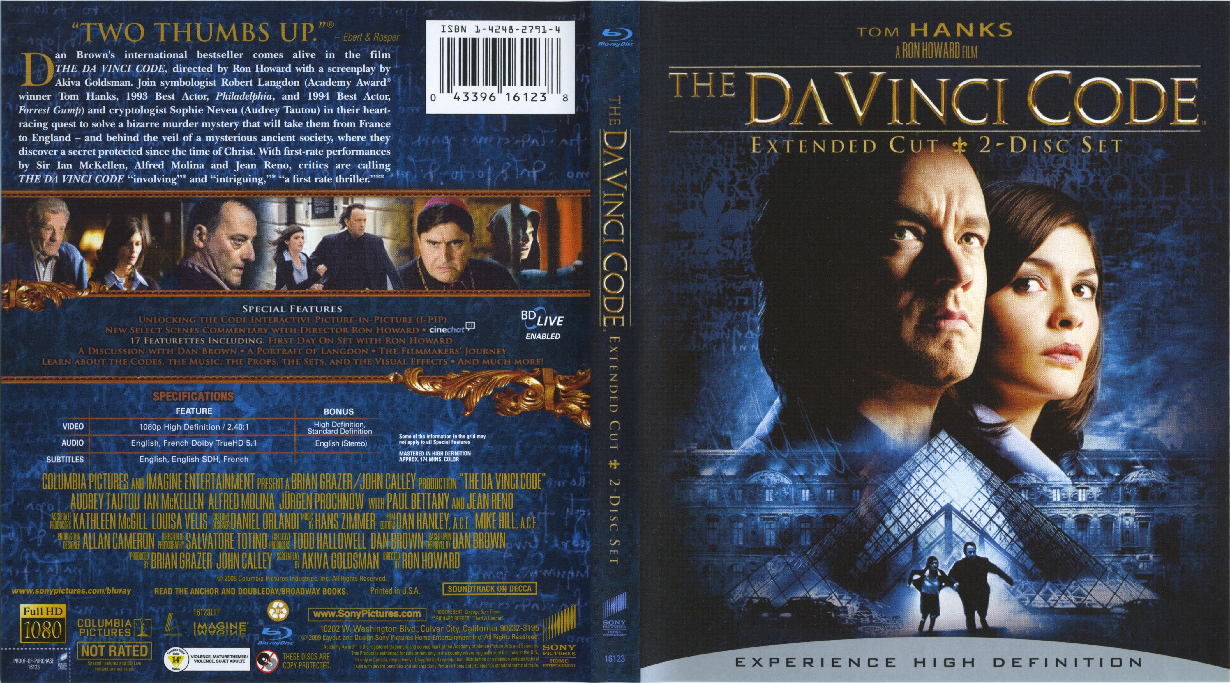 The DaVinci Code Extended Cut 2006 Labels 3 | Blu-Ray Covers | Cover ...