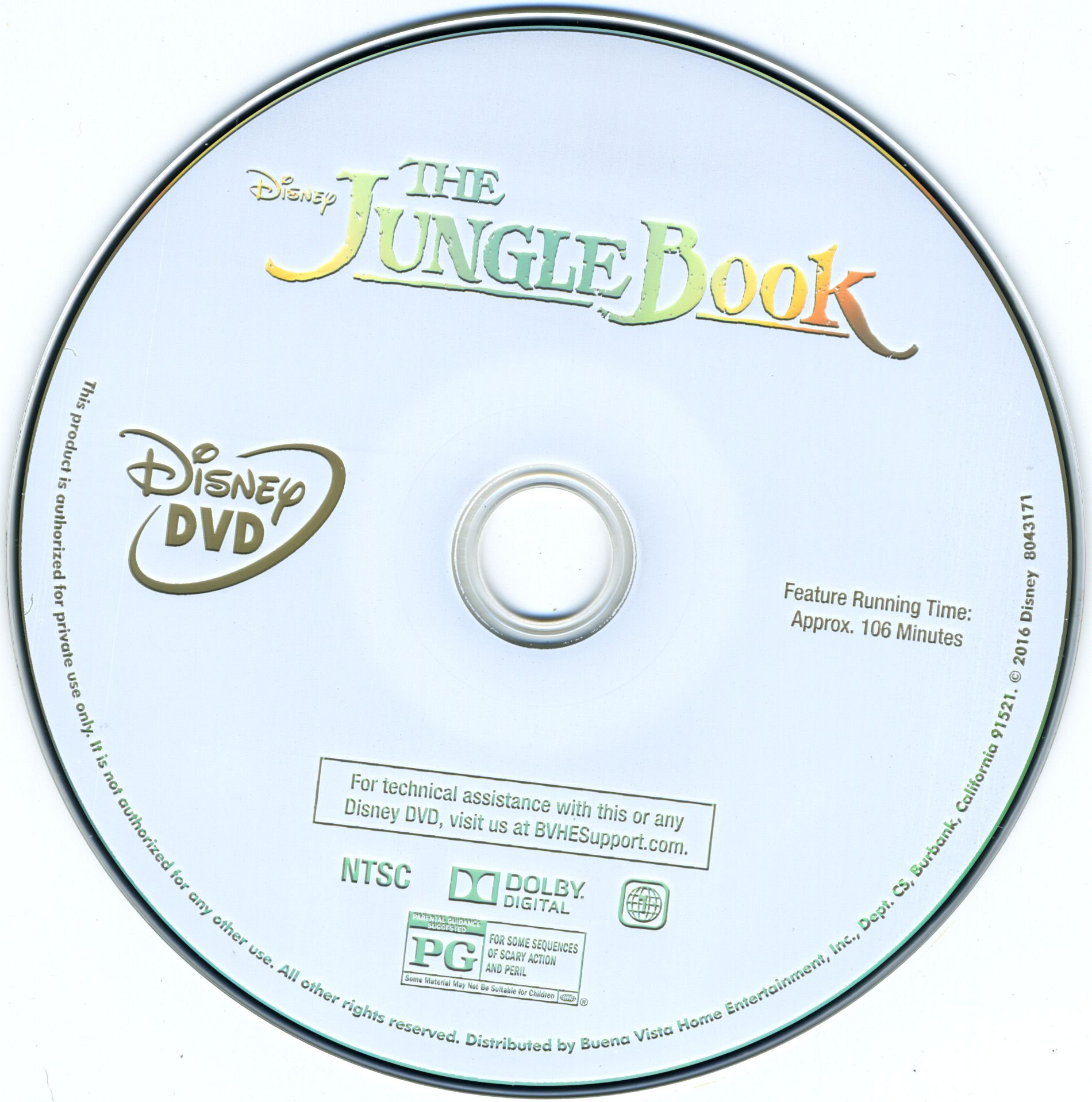 The Jungle Book 2016 Labels | Blu-Ray Covers | Cover Century | Over 1. ...