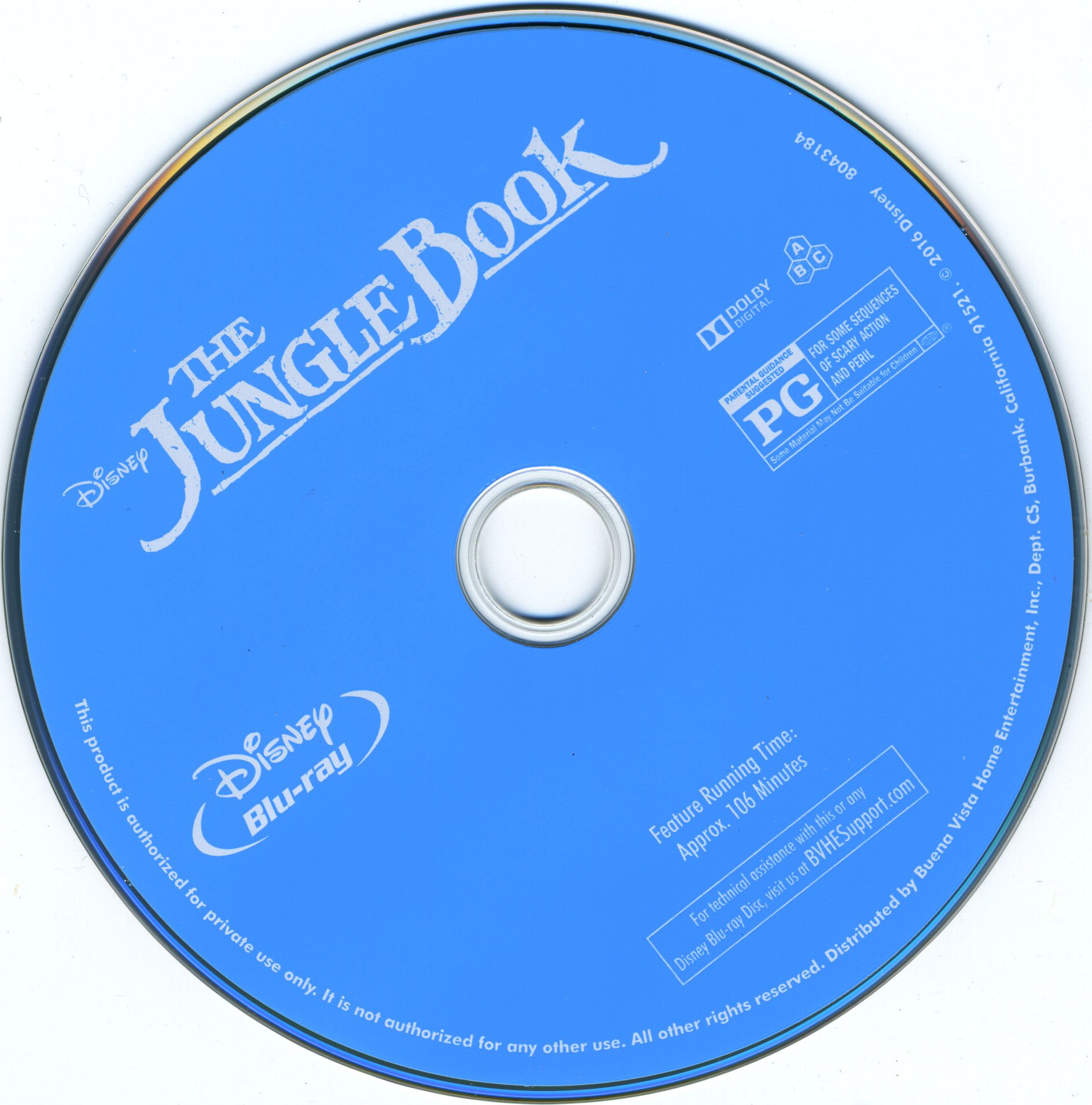 The Jungle Book 2016 Labels 1 | Blu-Ray Covers | Cover Century | Over 1 ...