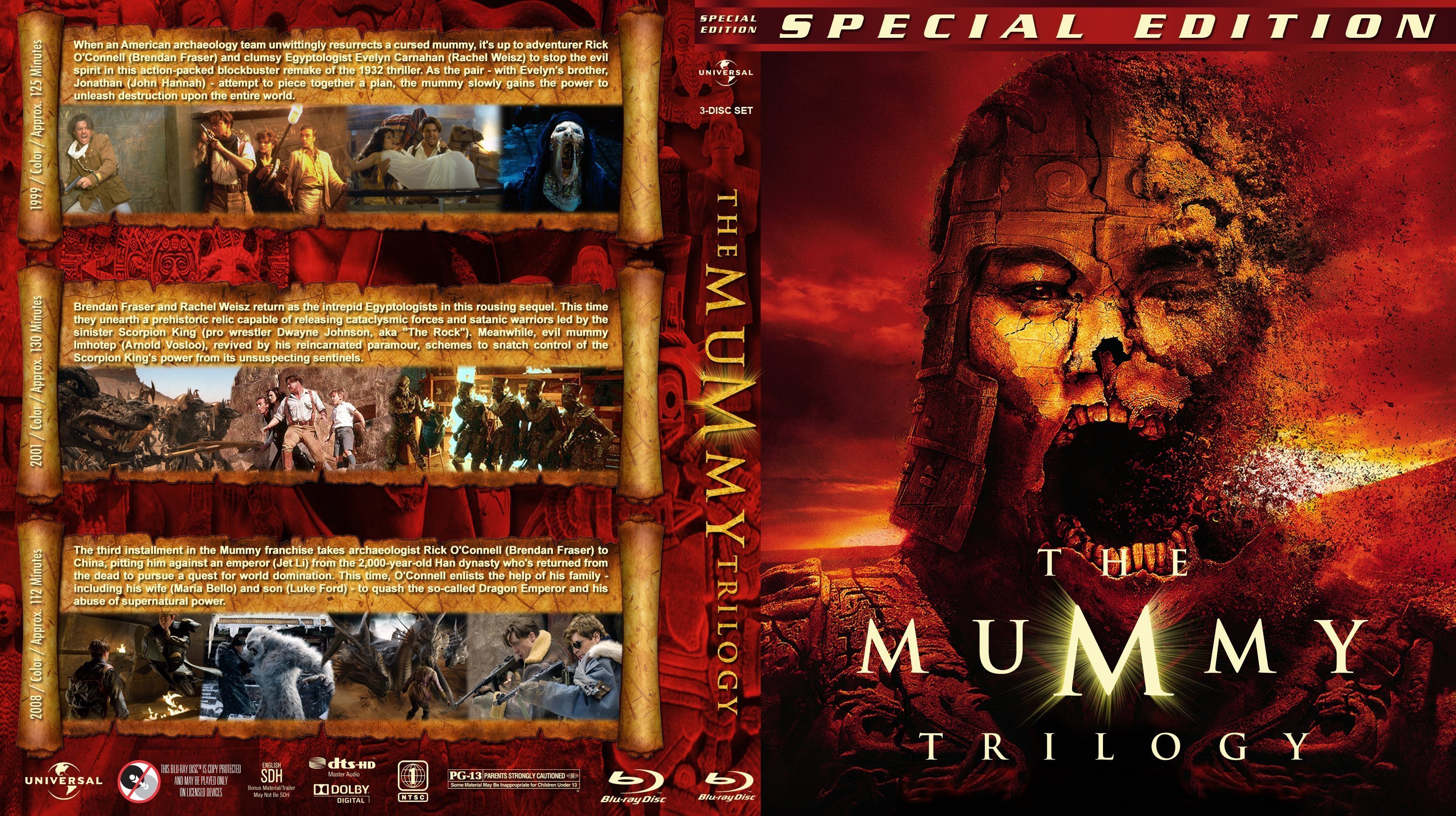 The Mummy Trilogy 1999 2008 R1 s 1 | Blu-Ray Covers | Cover Century ...