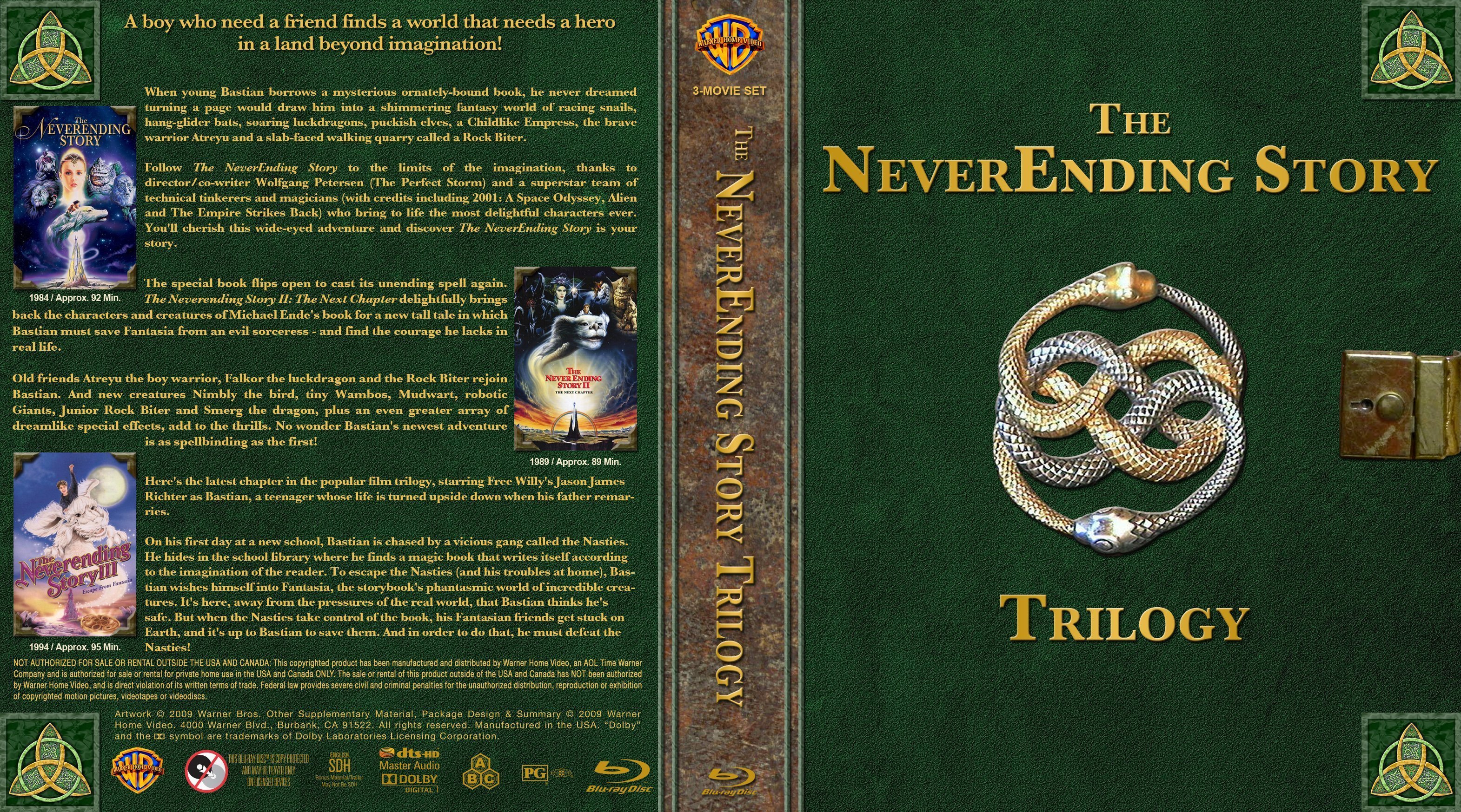 The NeverEnding Story Trilogy 1984 1994 R1 | Blu-Ray Covers | Cover ...