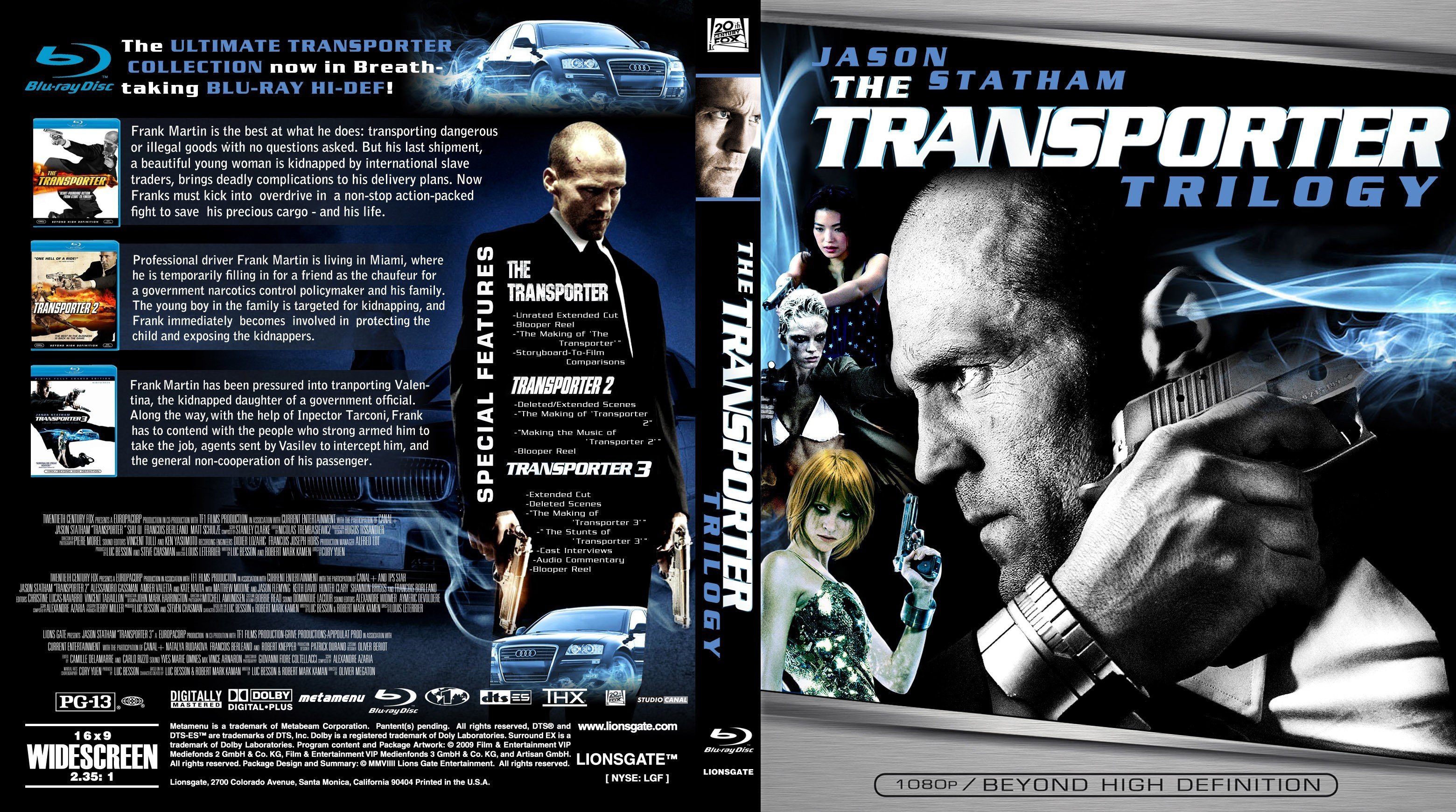The Transporter Trilogy 2008 R1 | Blu-Ray Covers | Cover Century | Over ...
