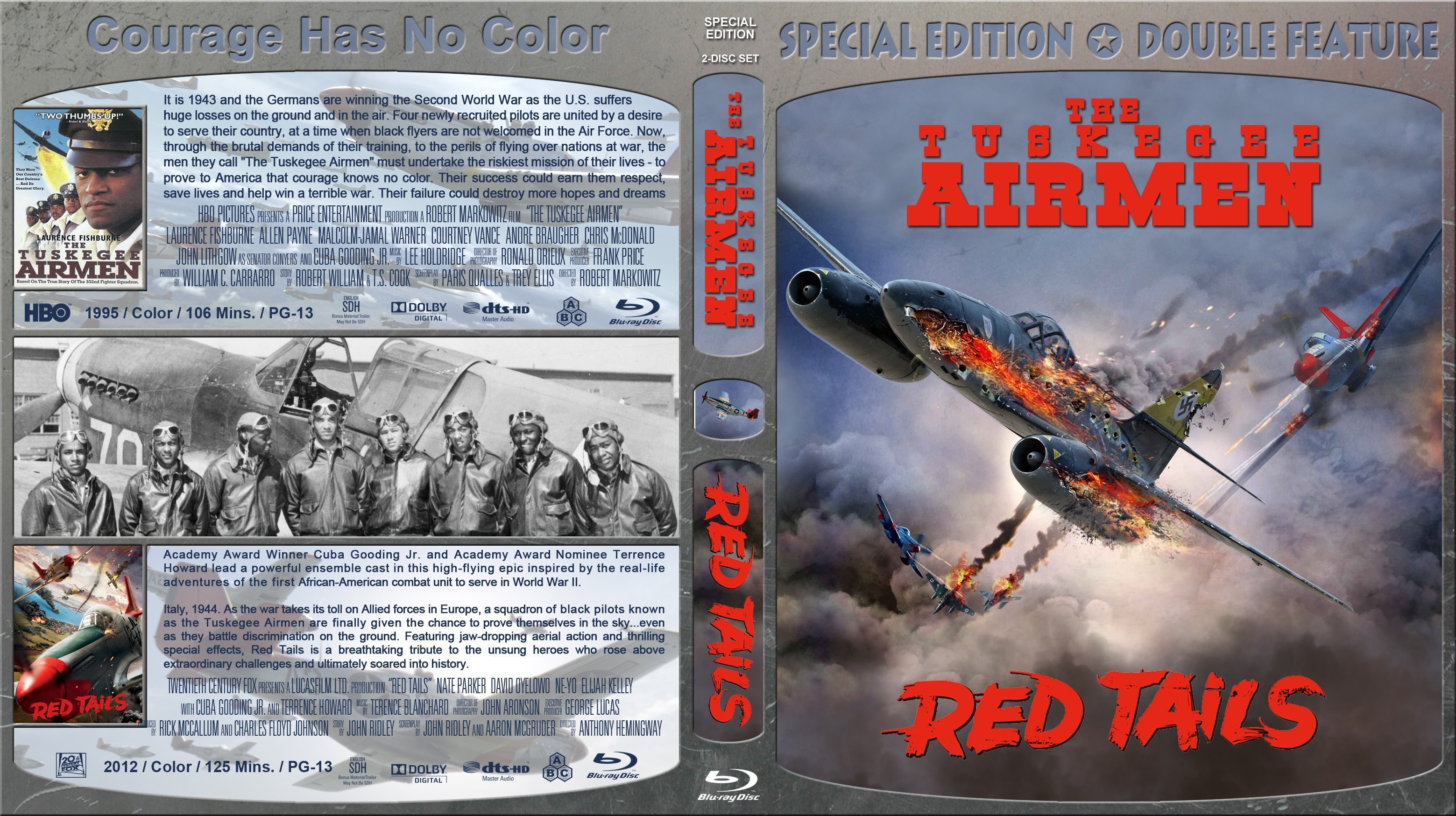 The Tuskegee Airmen Red Tails Double Feature 1995 R1 | Blu-Ray Covers ...