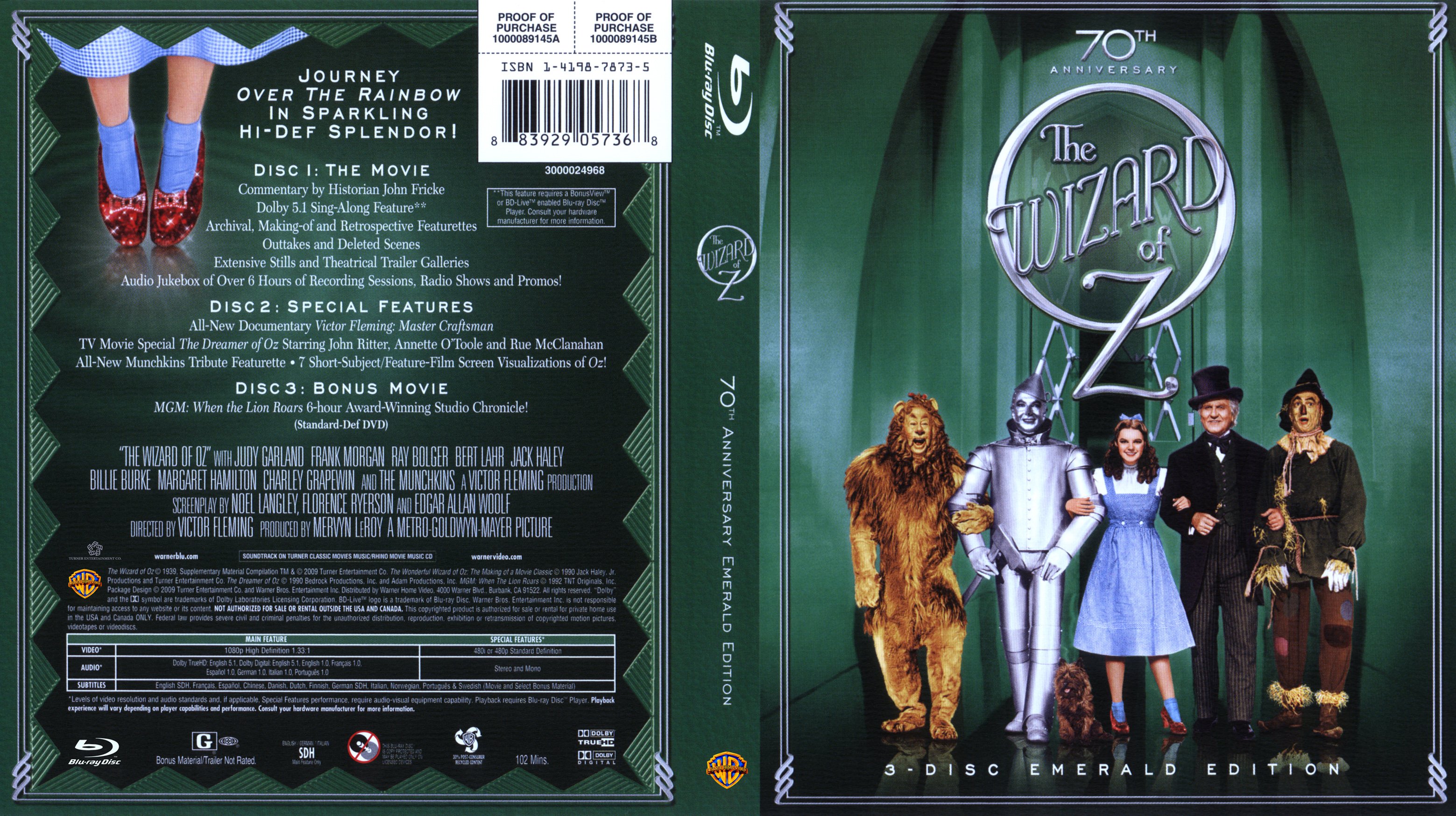 The Wizard of Oz 70th Anniversary 1939 2 | Blu-Ray Covers | Cover ...