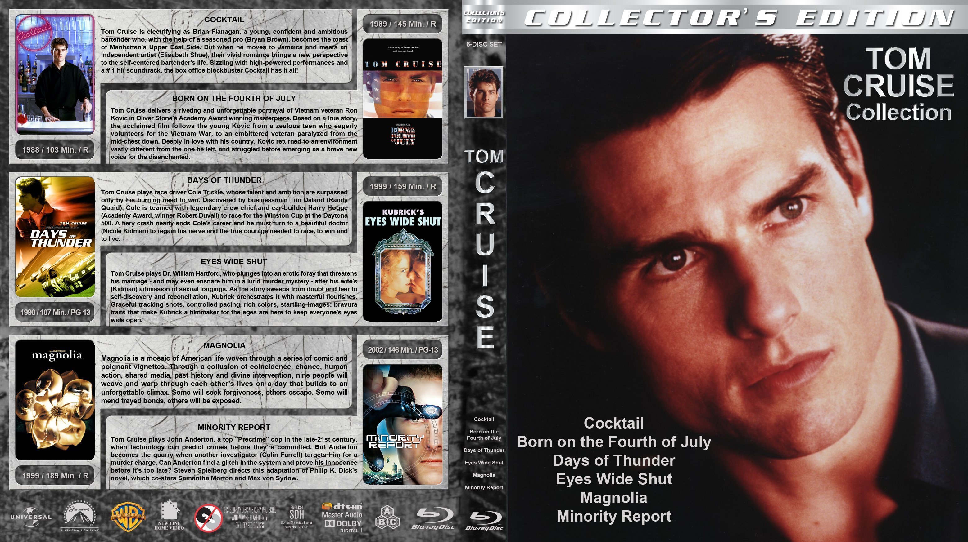 Tom Cruise Collection 6 disc 1988 2002 R1 | Blu-Ray Covers | Cover ...