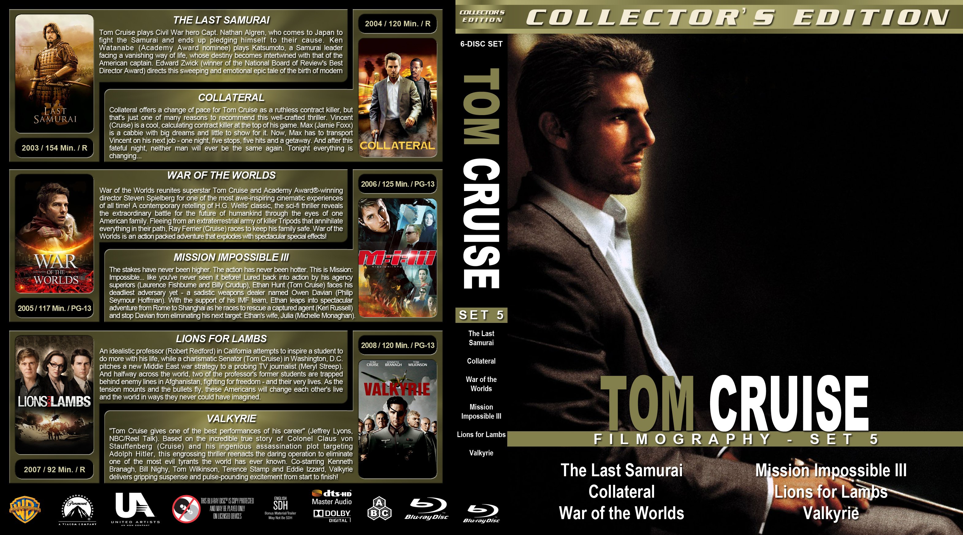 Tom Cruise Filmography Set 5 2003 2008 R1 | Blu-Ray Covers | Cover ...